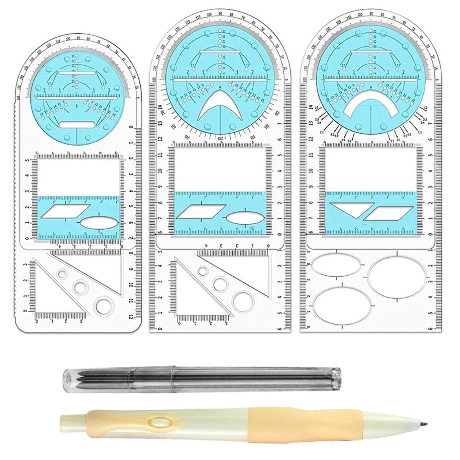 Multifunctional Geometric Ruler, Geometric Drawing Template, Measuring ...