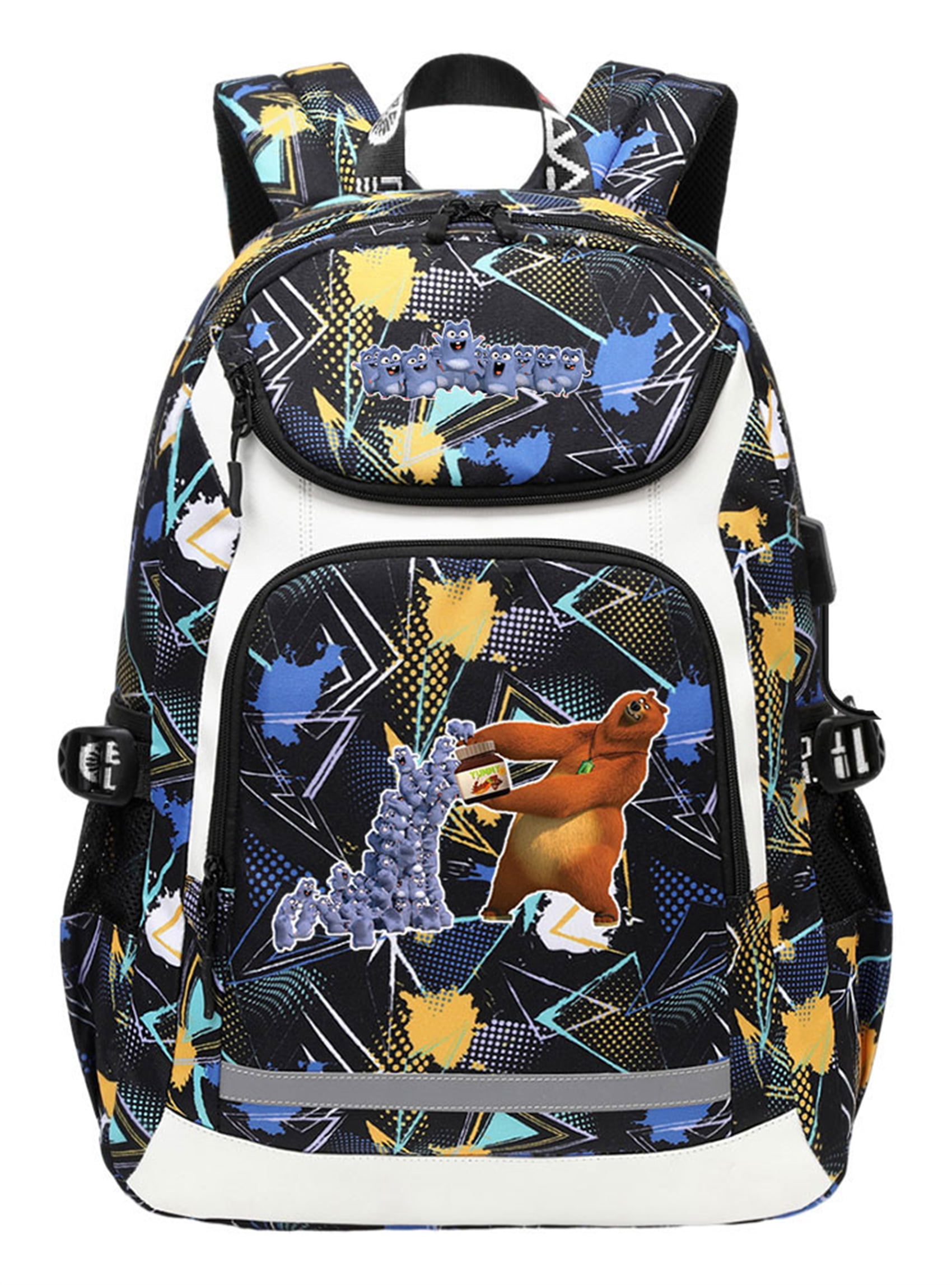 Multifunctional Grizzy and The Lemmings Backpack Waterproof USB ...