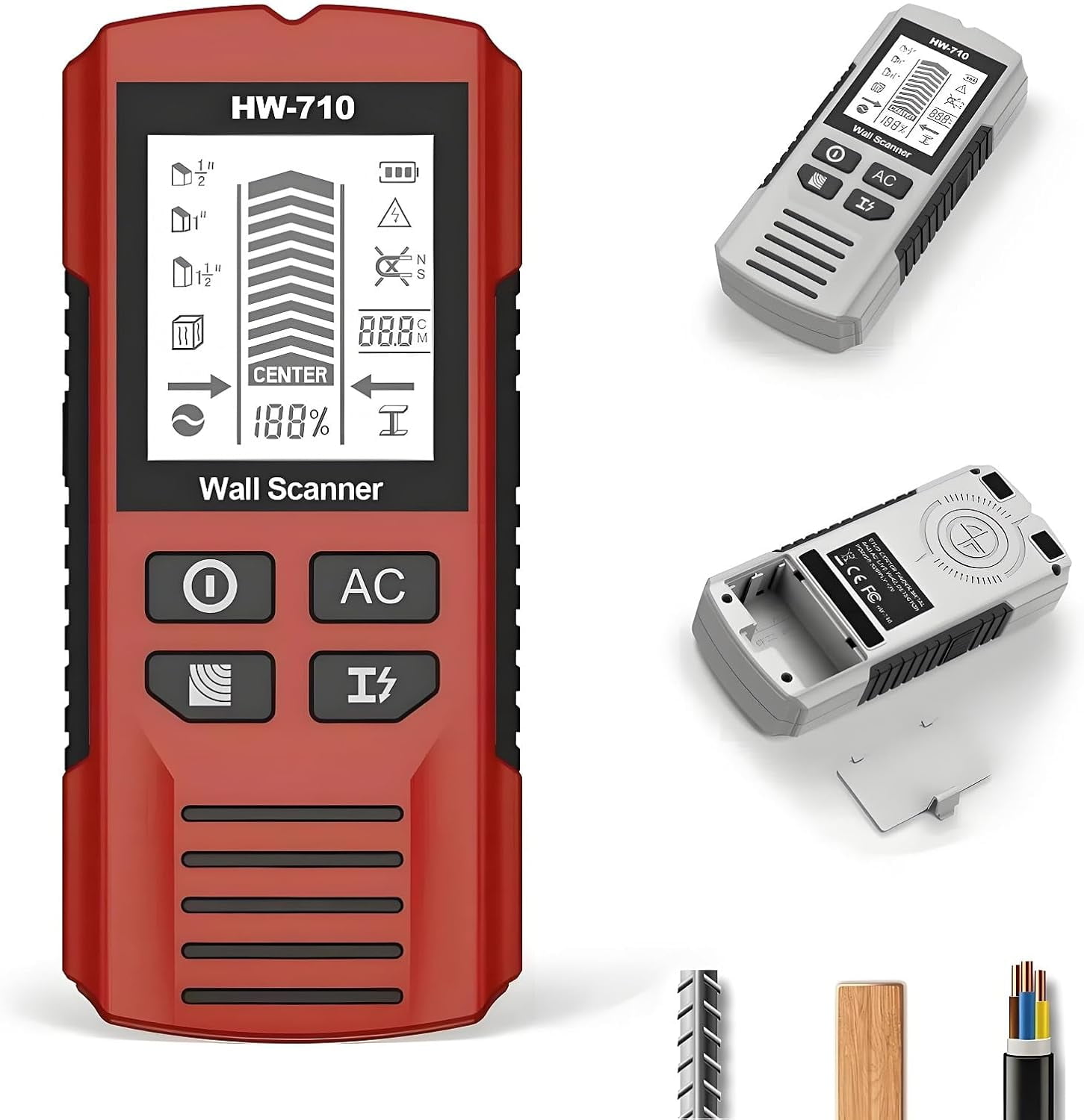 Multifunctional Handheld Metal & Wall Detector- 5-in-1 Portable Scanner ...