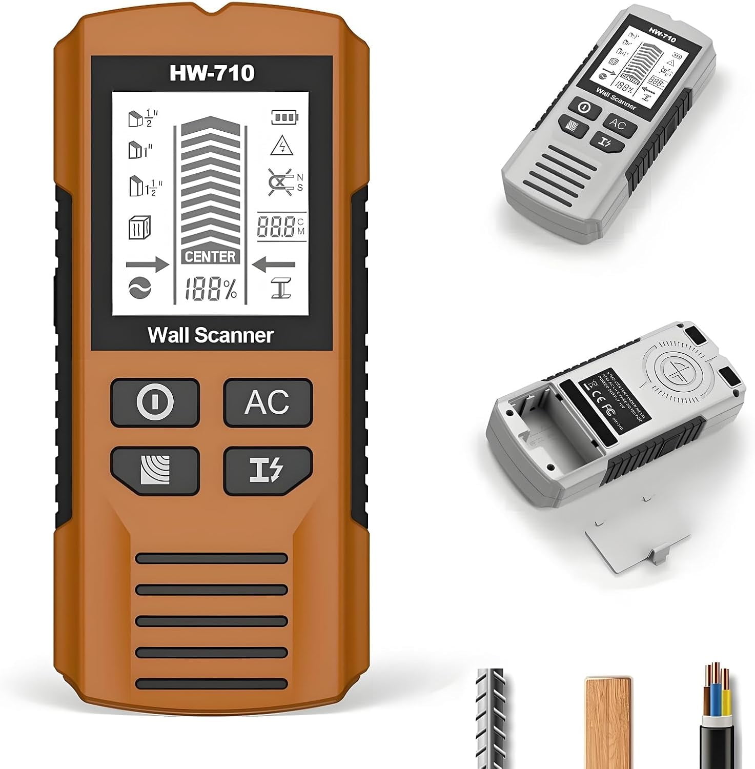 Multifunctional Handheld Metal & Wall Detector- 5-in-1 Portable Scanner ...