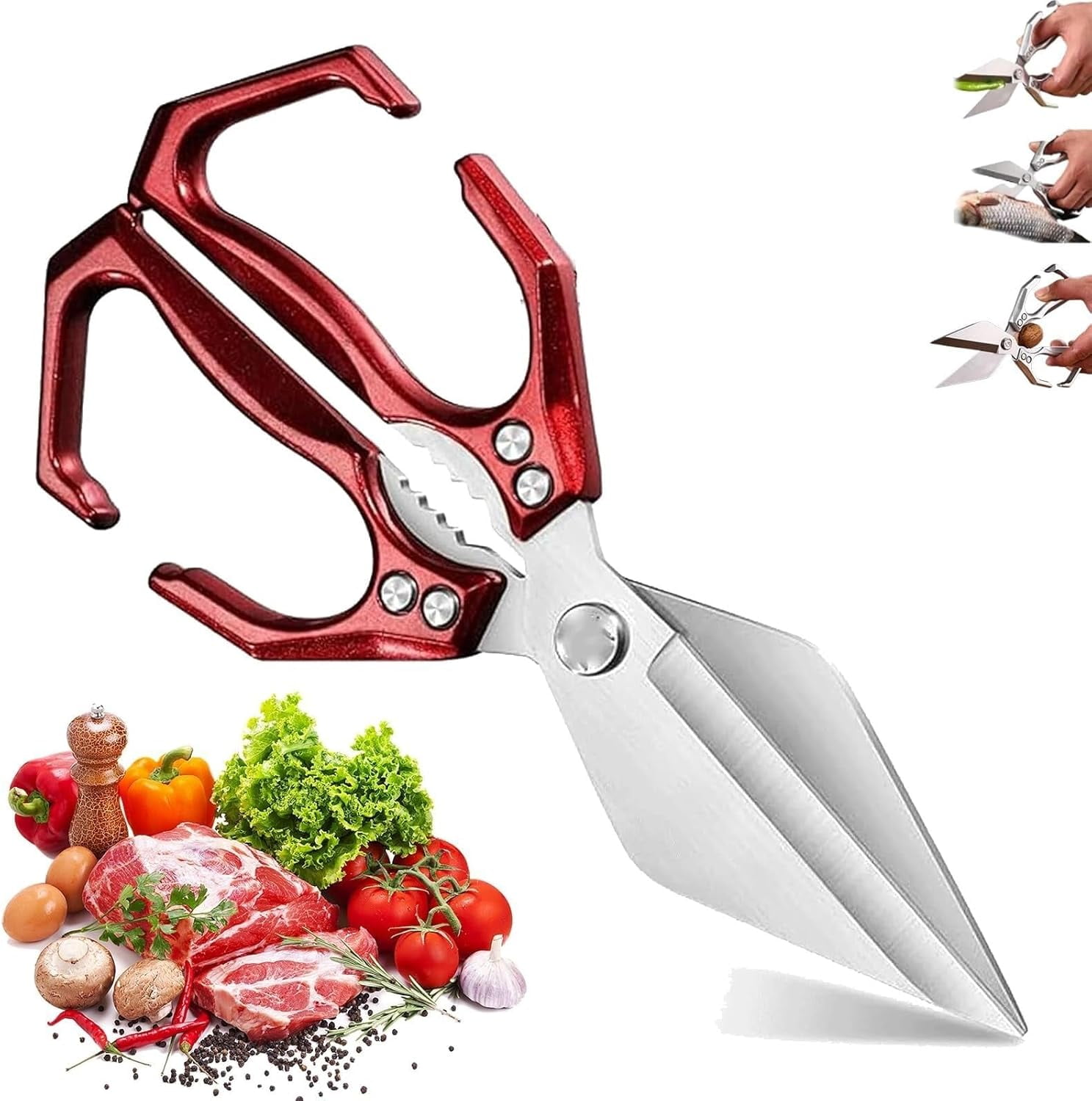 Multifunctional Heavy-Duty Kitchen Shears,2 in 1 Kitchen Scissors ...