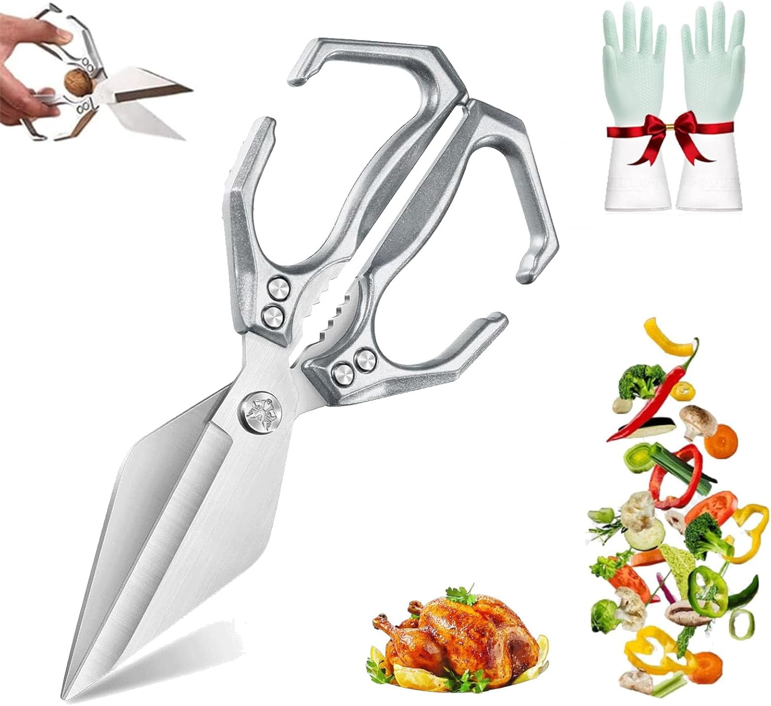 Multifunctional Heavy-Duty Kitchen Shears, Kitchen Shears for Food ...