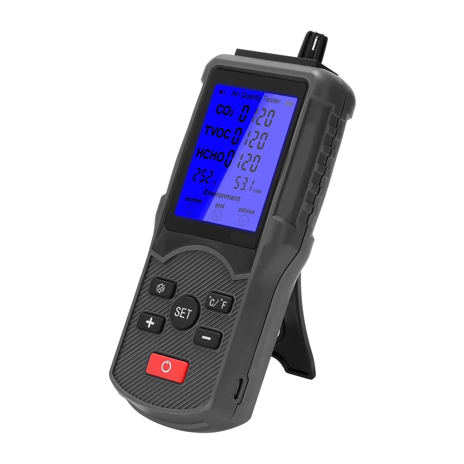 Multifunctional High Accuracy Air Quality Tester Professional CO2 TVOC ...