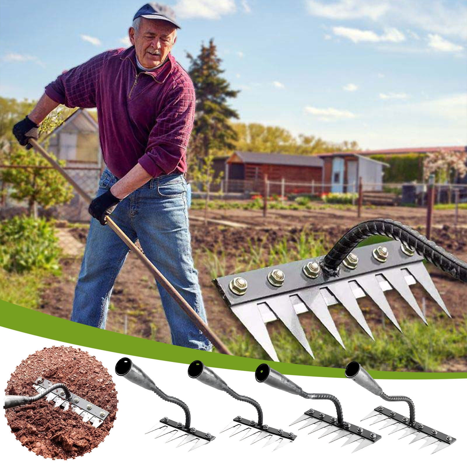 Multifunctional Hoe Shovel Rake | Steel Garden Weeding Tool | Digging ...