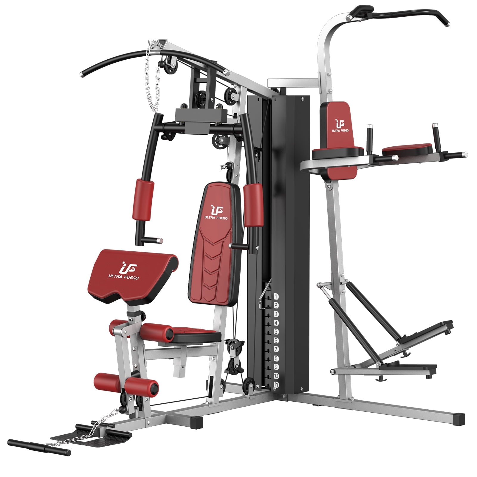 ULTRA FUEGO Multifunctional Home Gym Workout Station, Alloy Steel, with ...
