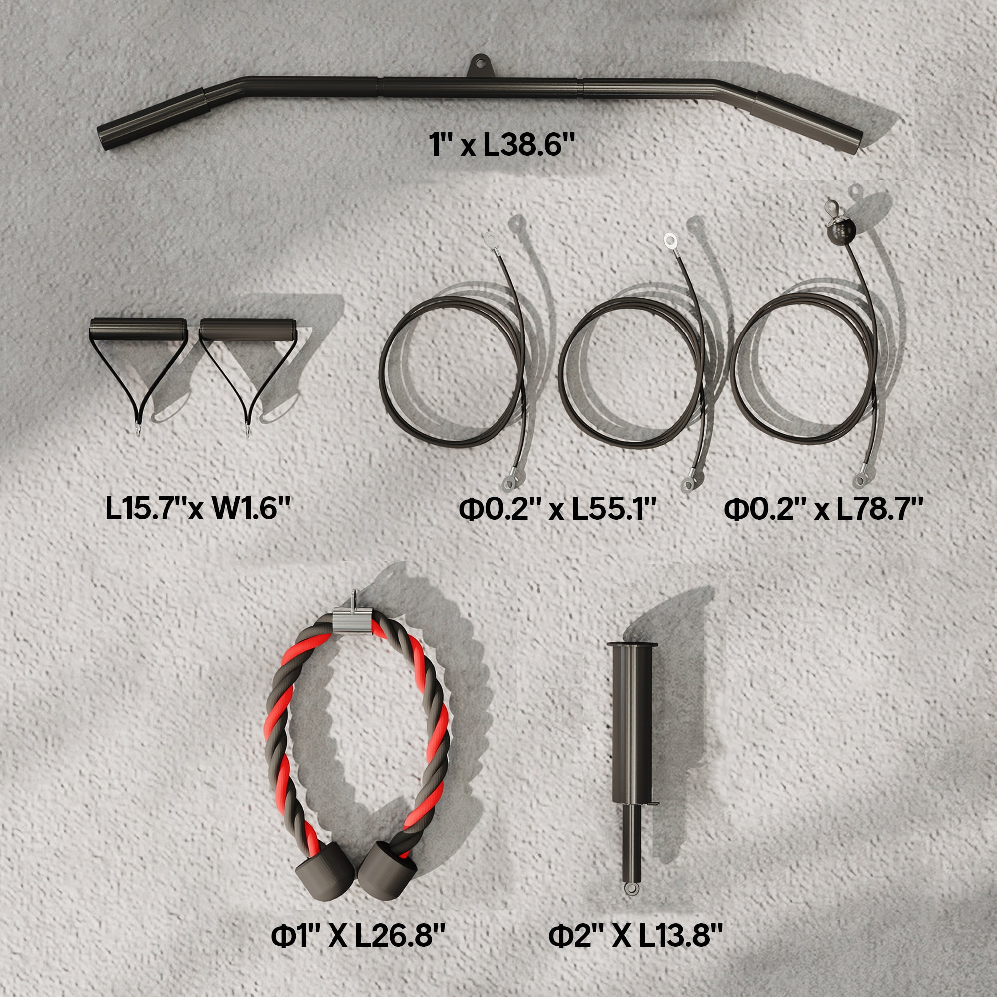 Multifunctional Home Gym Pulley System Workout Equipment with Lat Pull ...