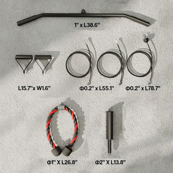 Multifunctional Home Gym Pulley System Workout Equipment with Lat Pull ...