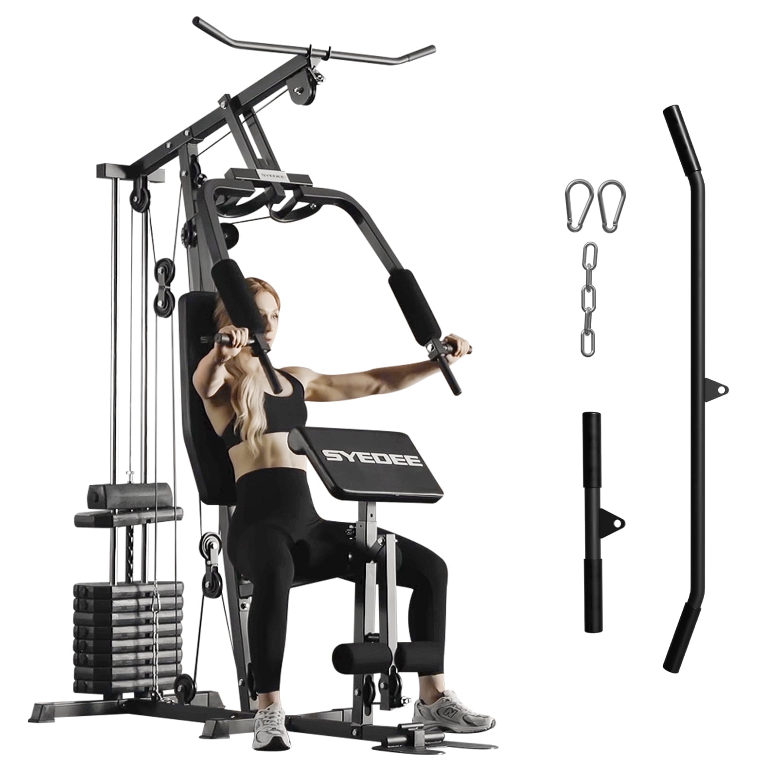 Syedee Multifunctional Home Gym System, Home Gym Station with 100LBS ...