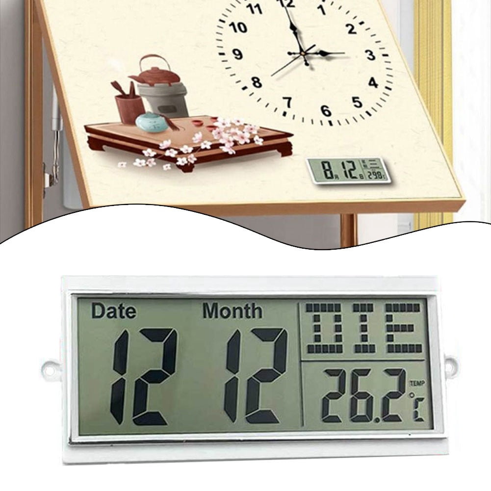 Multifunctional LCD Hanging Clock with Date Time and Temperature ...