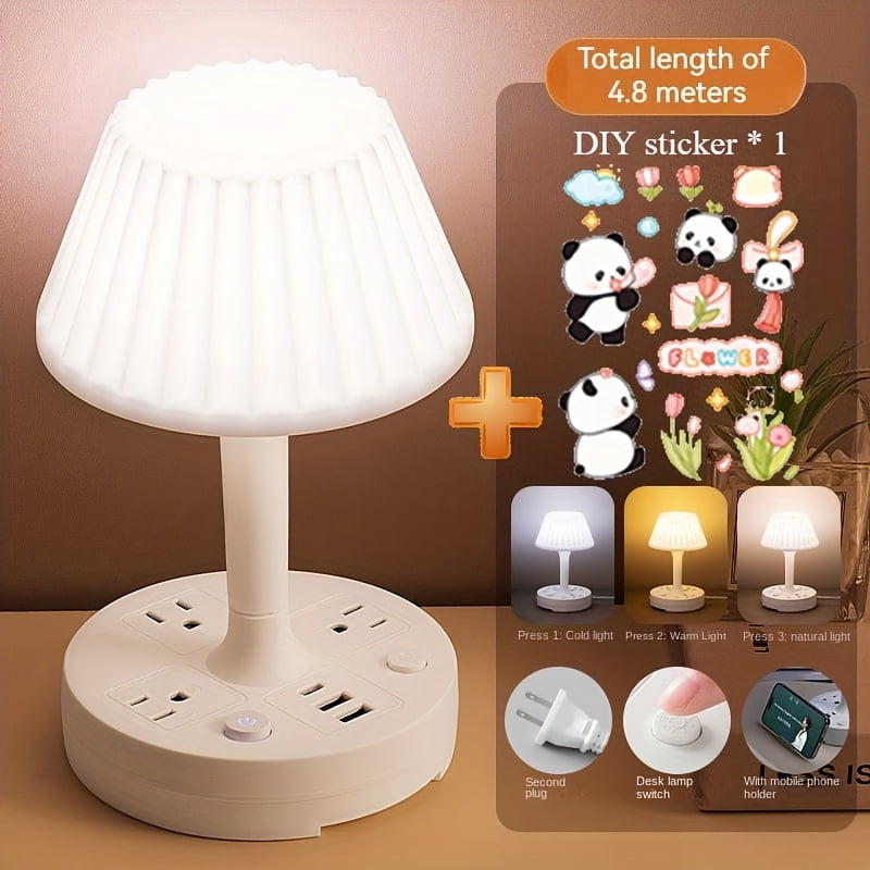 Multifunctional LED Desk Lamp with Power Outlet & USB Ports, Eye-Caring ...