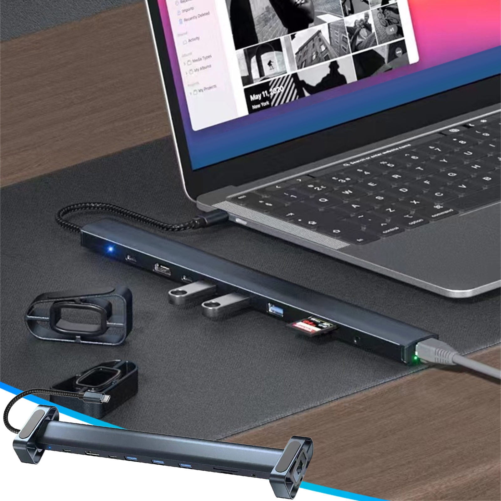Multifunctional Laptop Docking Station, 7-in-1 Hub, USB-C Hub, Full ...