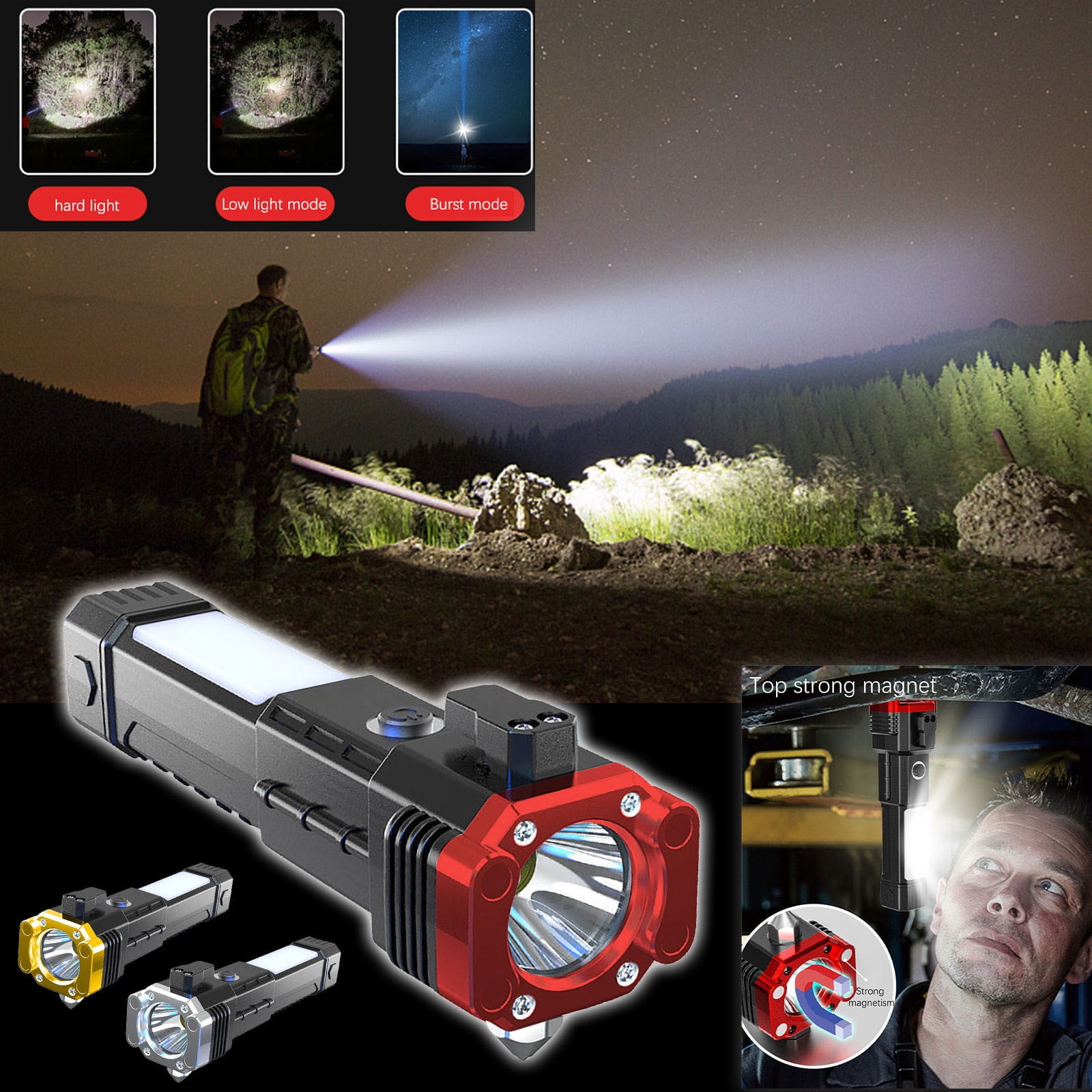 Bksdlh Multifunctional Flashlight, Outdoor Emergency, Auto Repair and ...