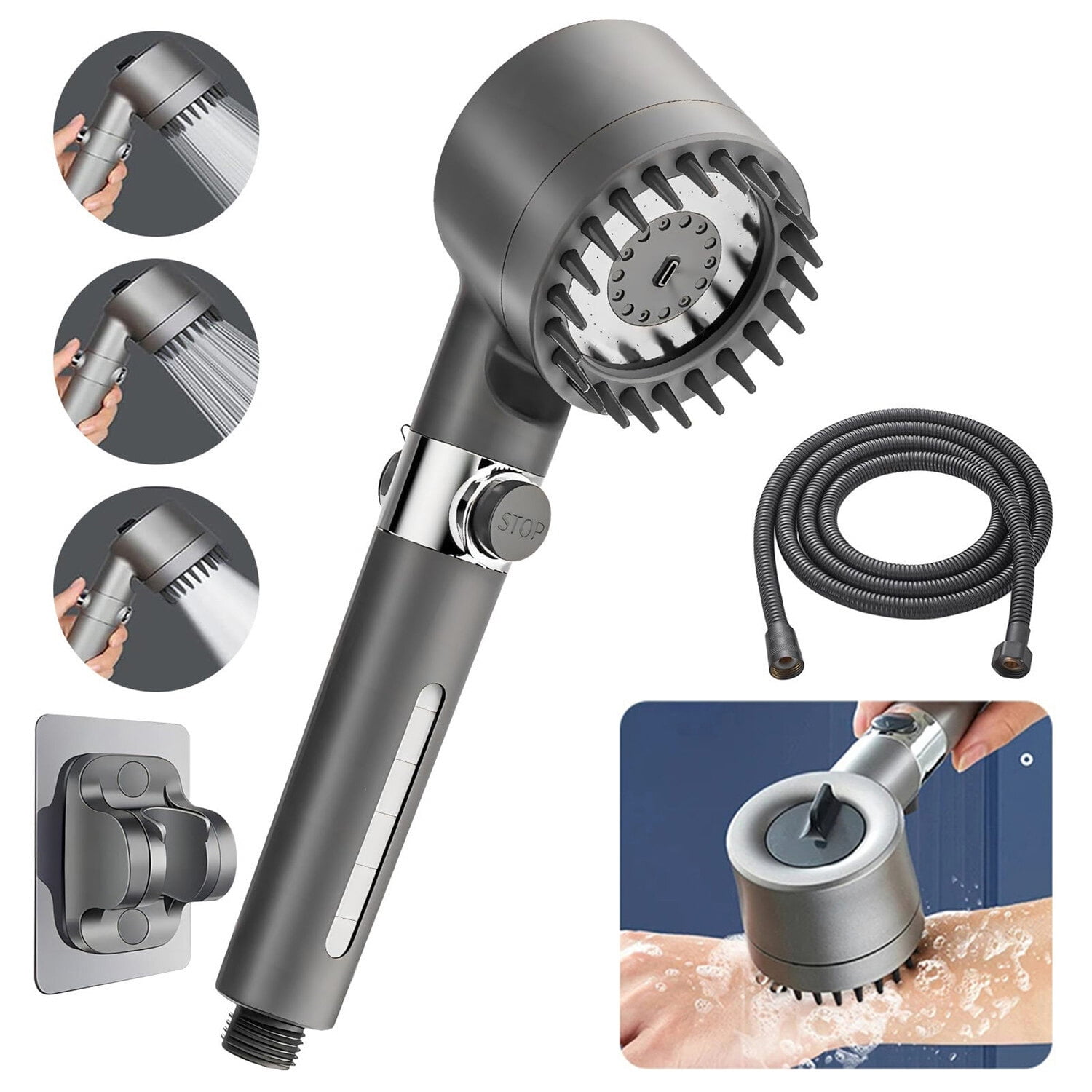 Multifunctional Massage Shower, Three Adjustable Modes of Filtering ...