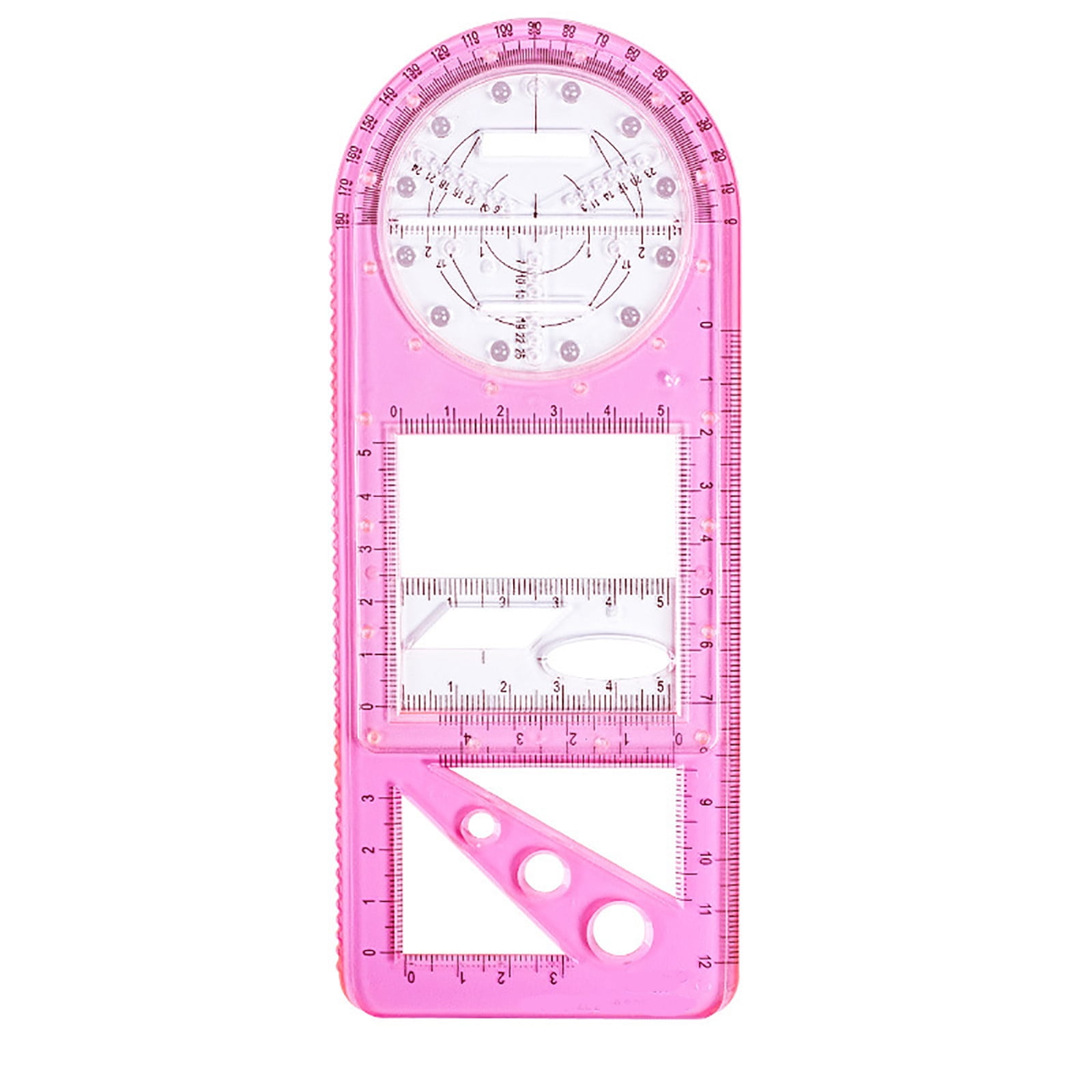 Multifunctional Math Ruler, Rotatable Drawing Template, Measuring Scale ...