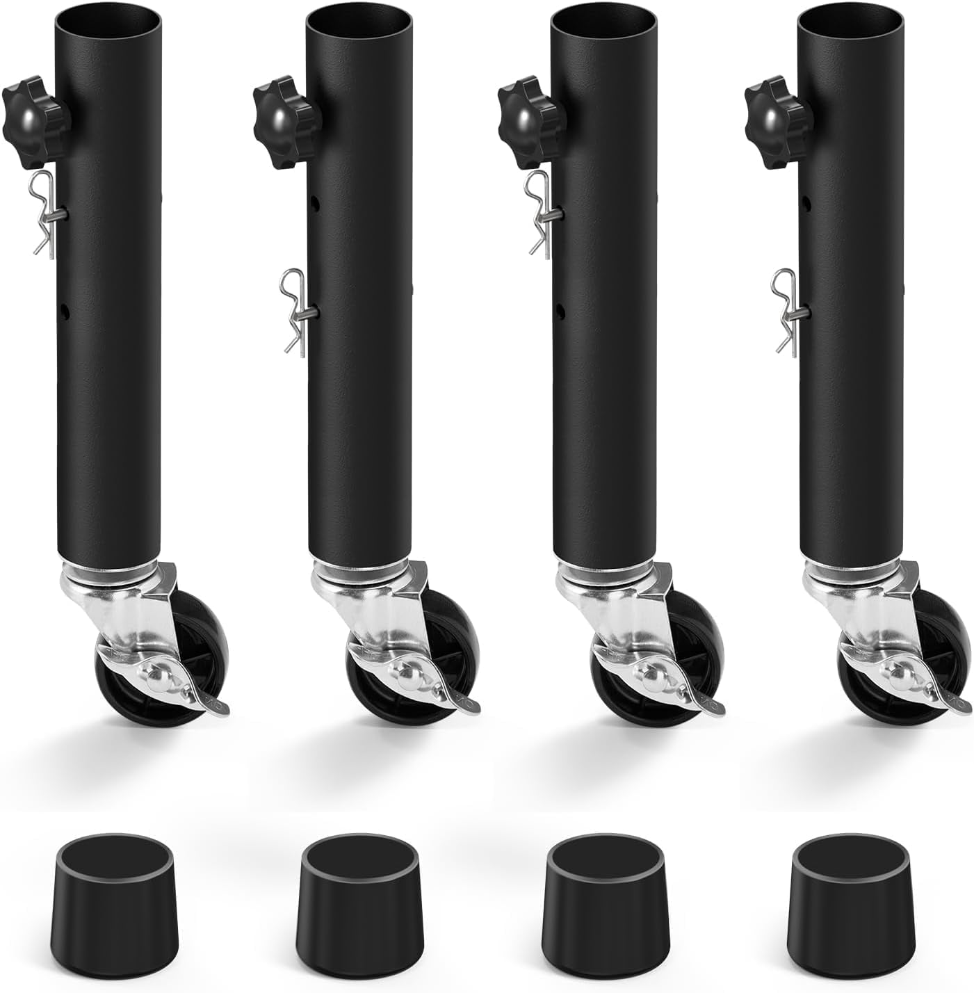 Multifunctional Metal Furniture Legs with Caster Wheels,4 Pack Heavy ...