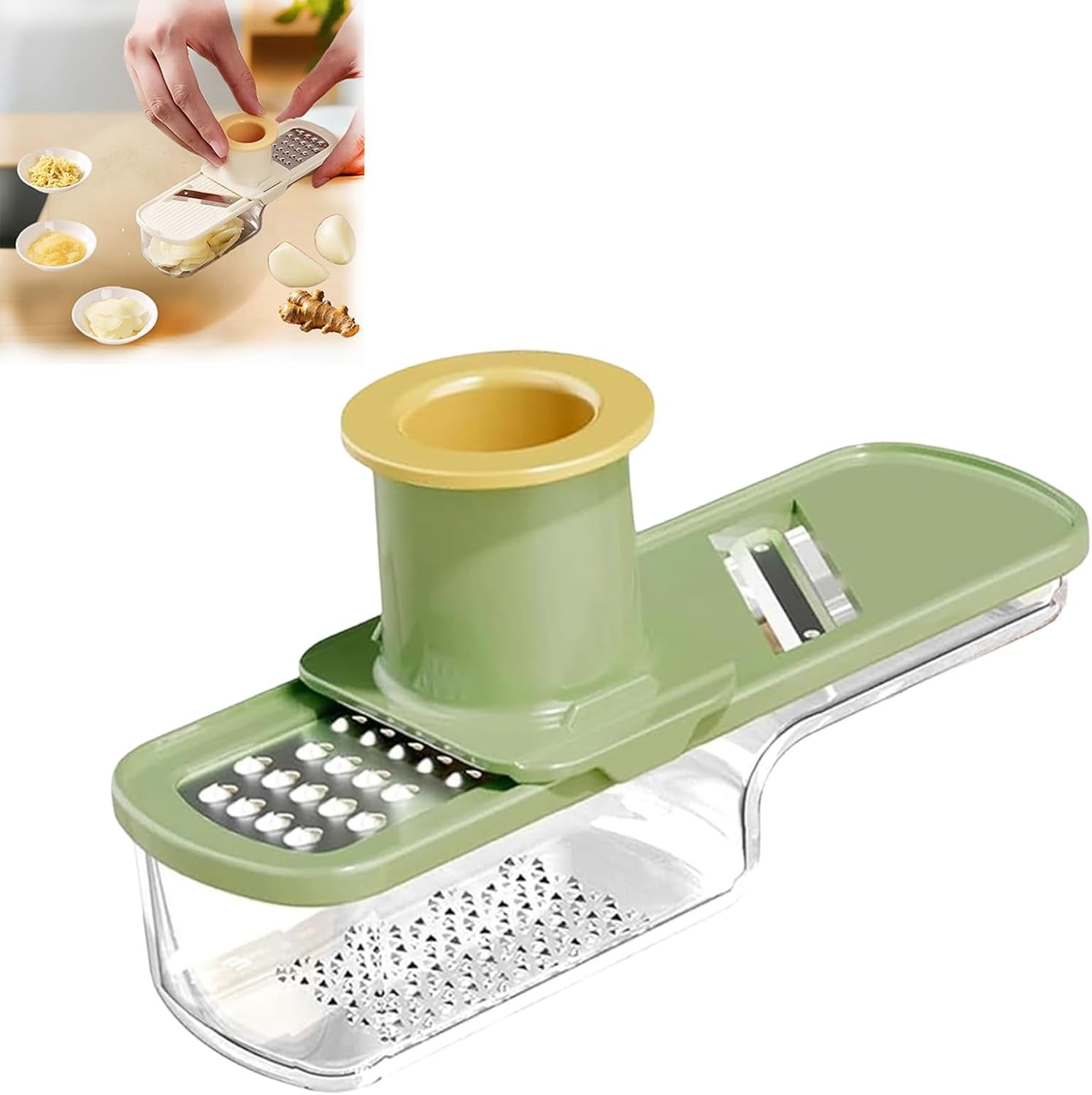Multifunctional Mini Garlic Grinder, 3 in 1 Mini Garlic Slicer Super ...