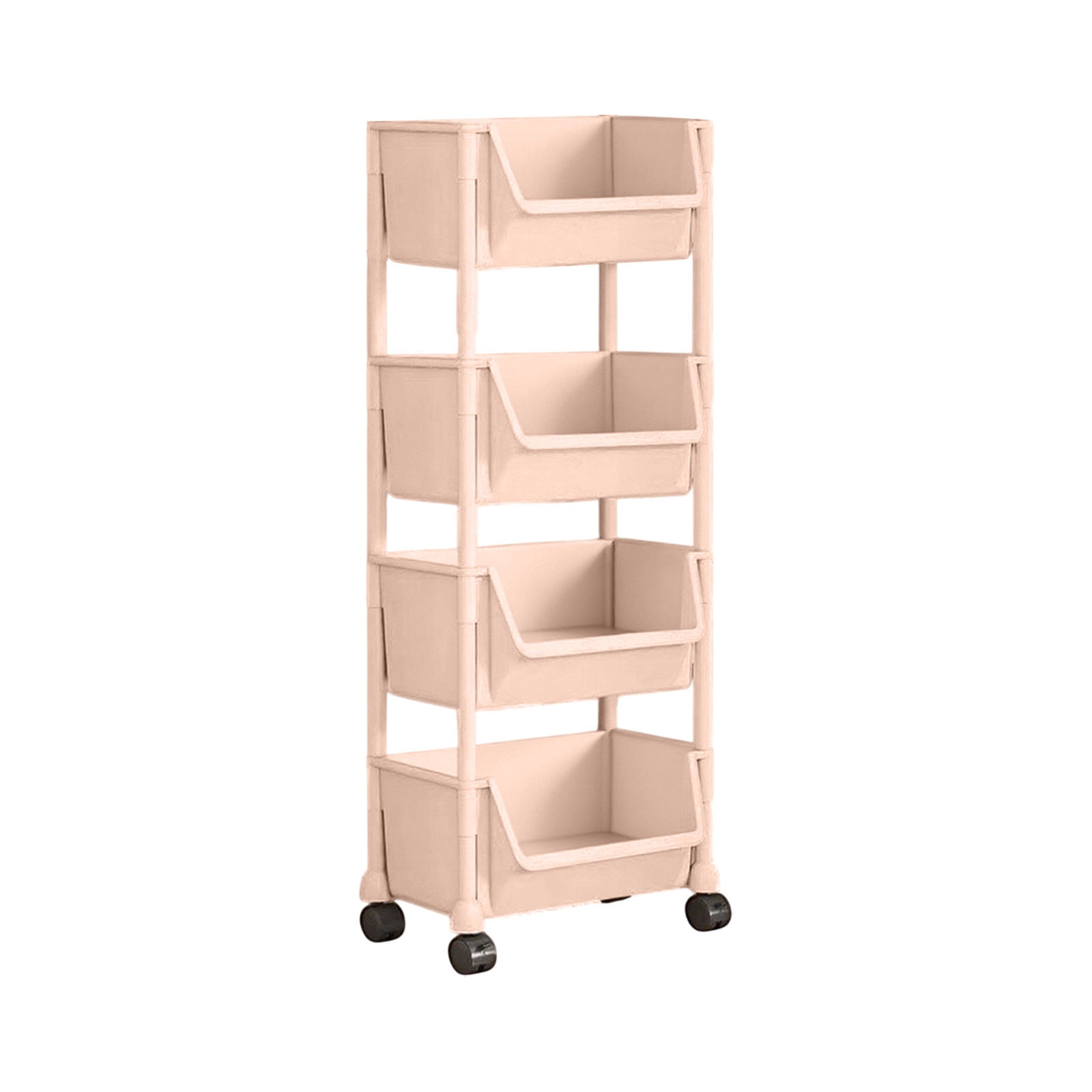 Multifunctional Mobile Storage Rack with Wheels, Floor Standing Desk ...