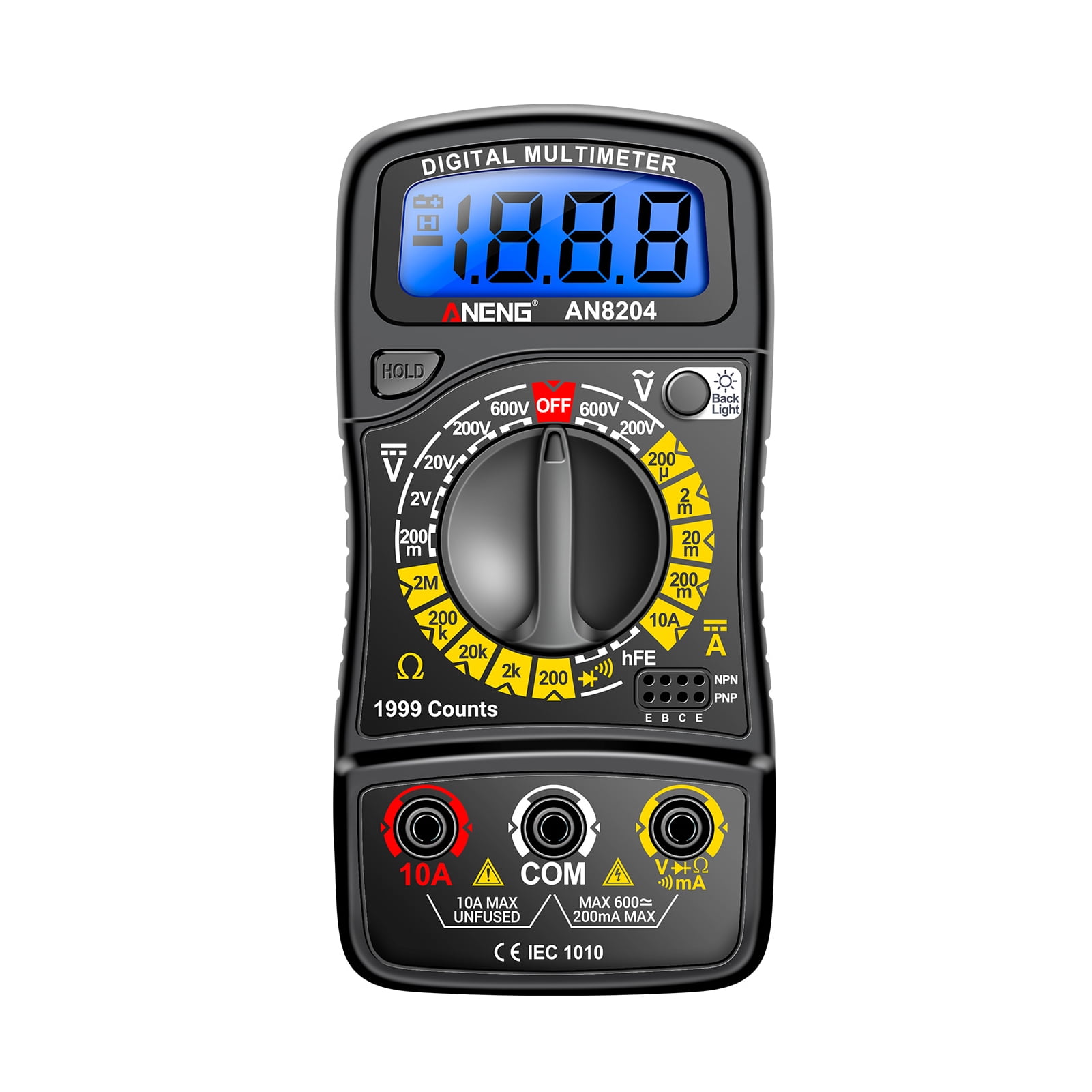 Multifunctional Multimeter 1999 Counts High- AC/DC Voltage DC Current ...