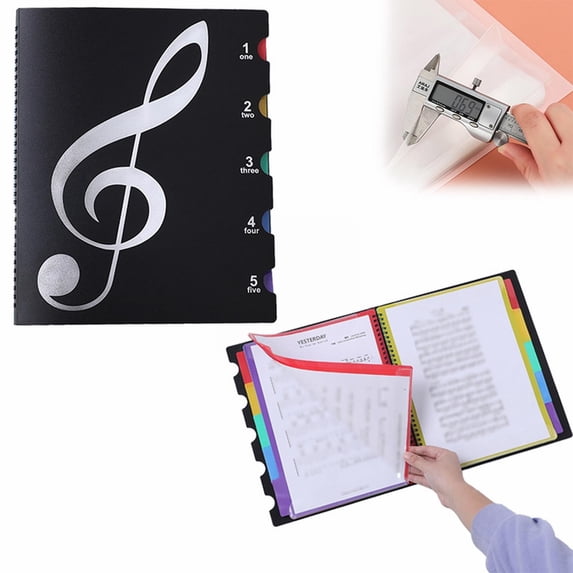 Multifunctional Music Folder 20 Pages Black - (Rainbow Style) Clearance ...