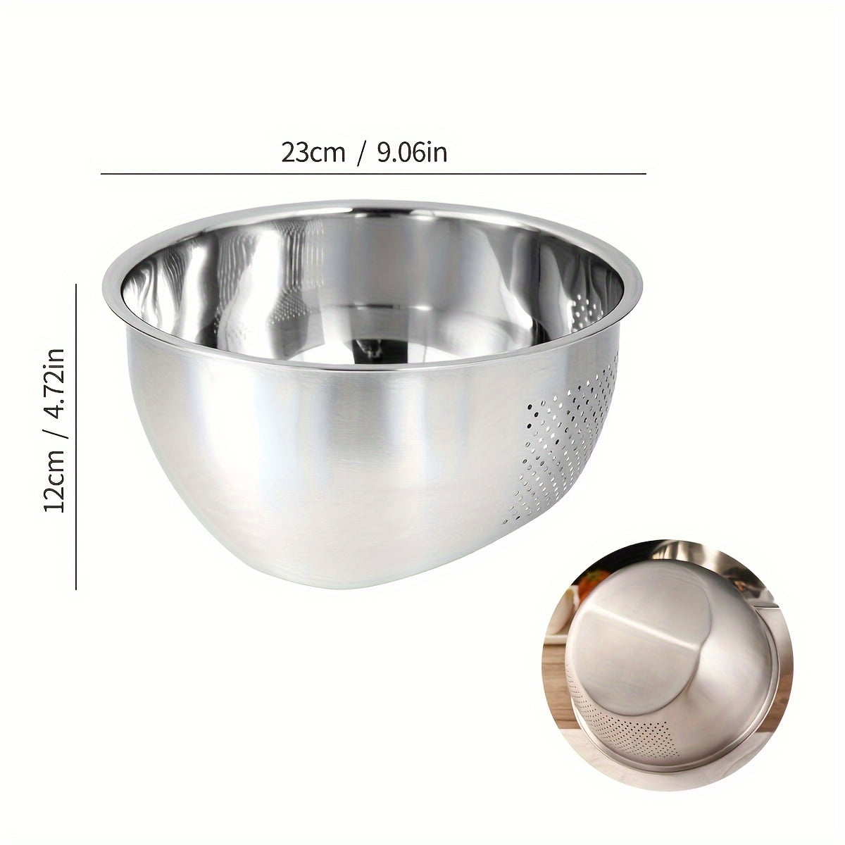 Multifunctional NEWKBO Stainless Steel Rice Washing Bowl with Side ...