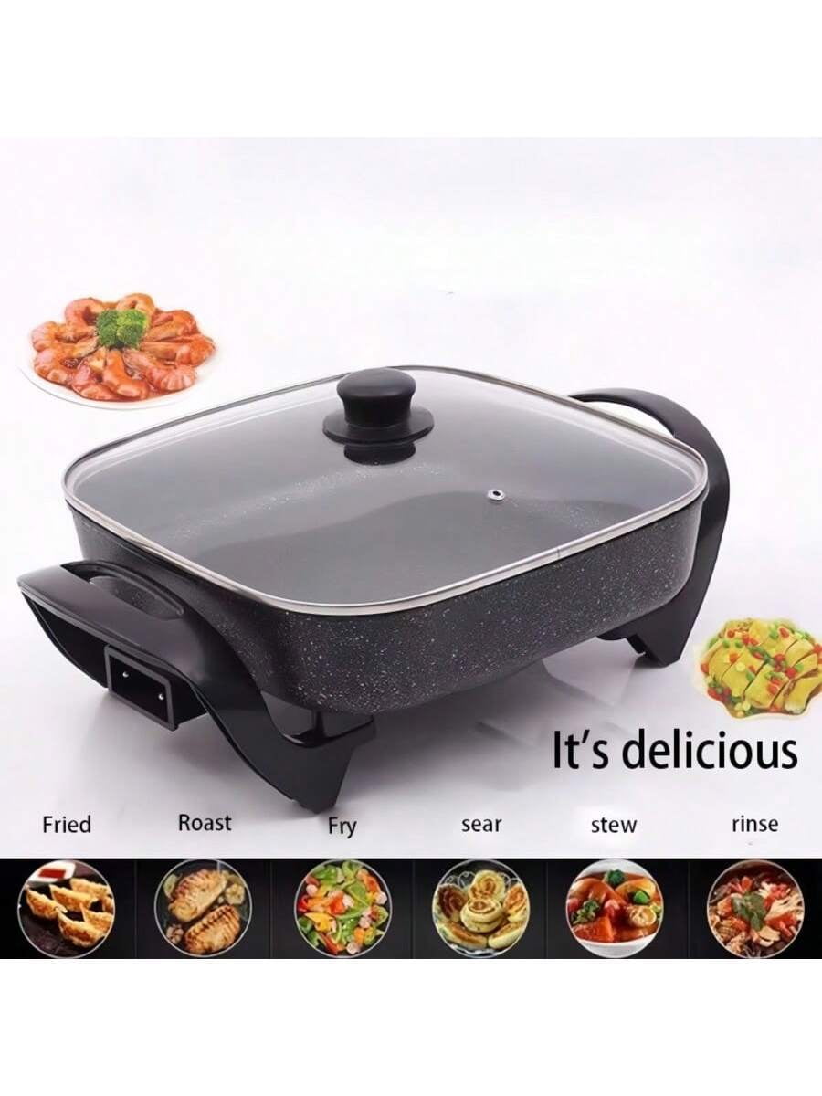 Multifunctional Non-Stick Electric Frying Pan, Visible Glass Lid ...