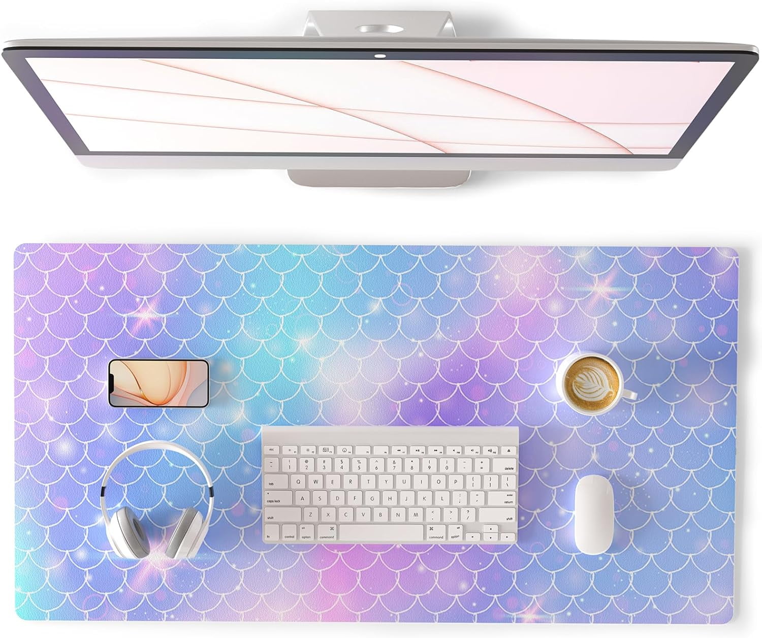 Multifunctional Office Desk Pad, Water-Resistant PU Leather Mouse Pad ...