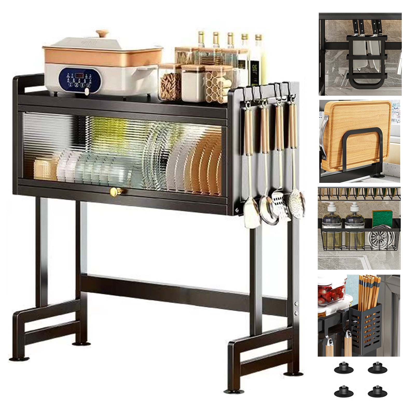 Multifunctional Organizer, Kitchen Sink Countertop Dustproof Storage ...