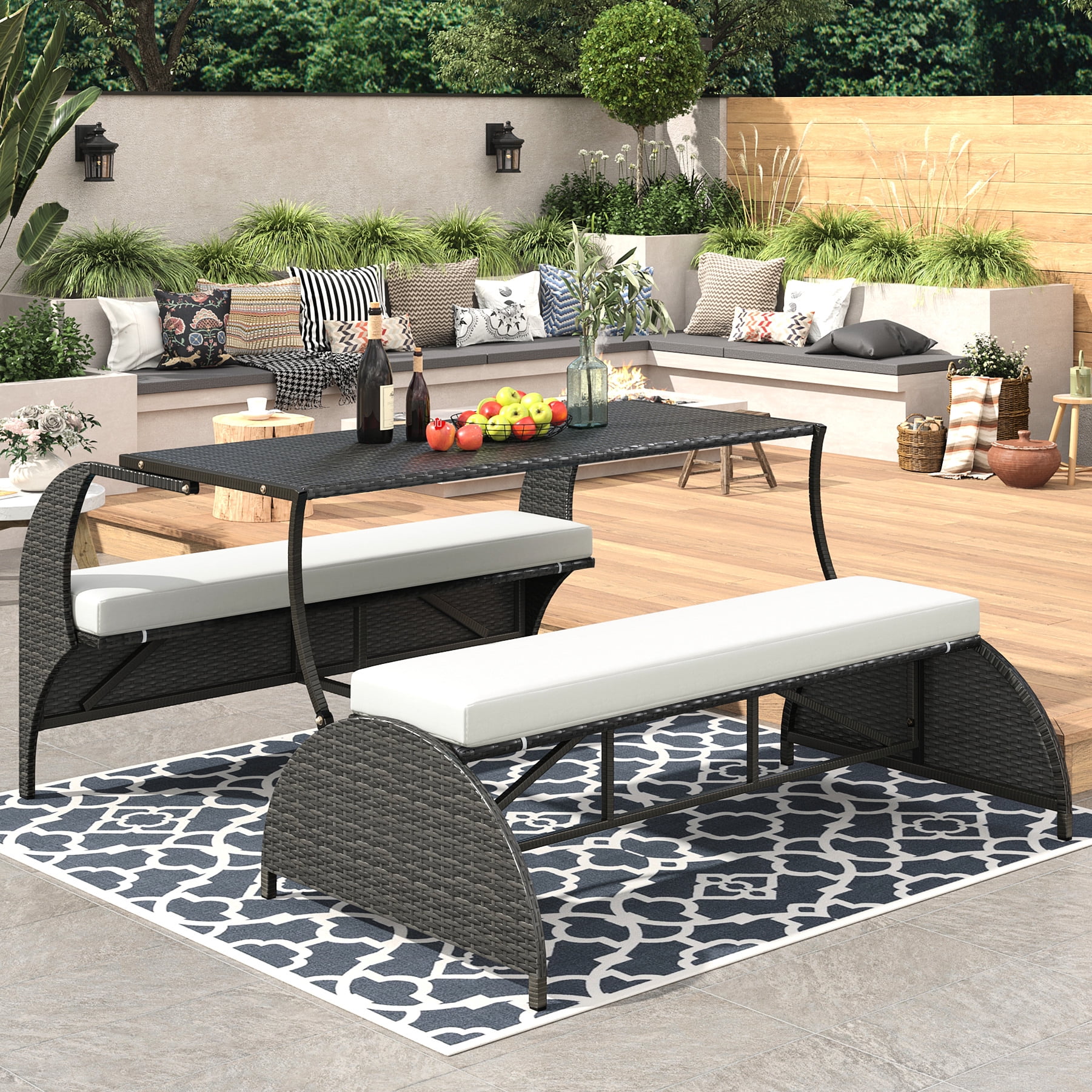 Multifunctional Outdoor : Changes To 4 Seats & Table, Iron, Cushion ...