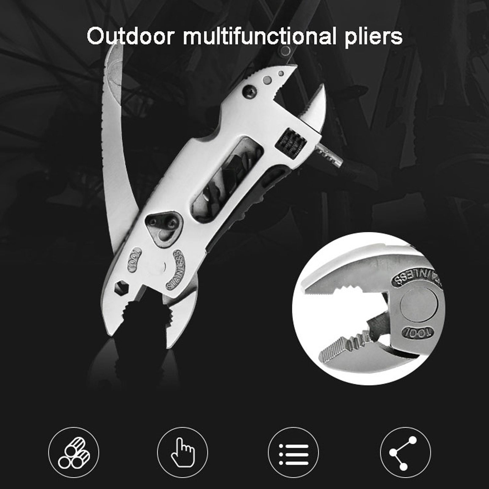 Multifunctional Outdoor Pliers, Heavy-Duty Stainless Steel, Ergonomic ...