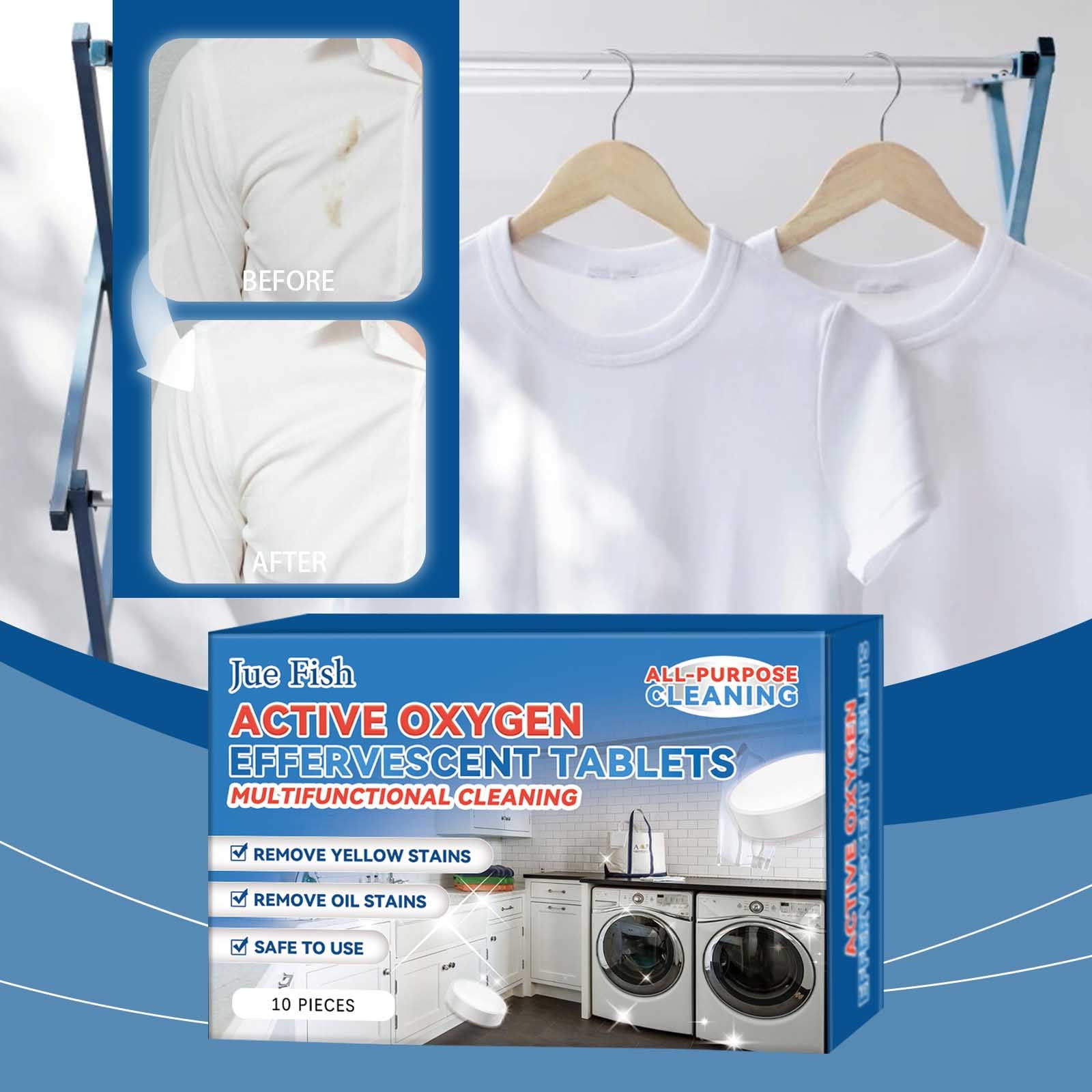 Multifunctional Oxygen Cleaning Effervescent Tablets To Removes Stains ...