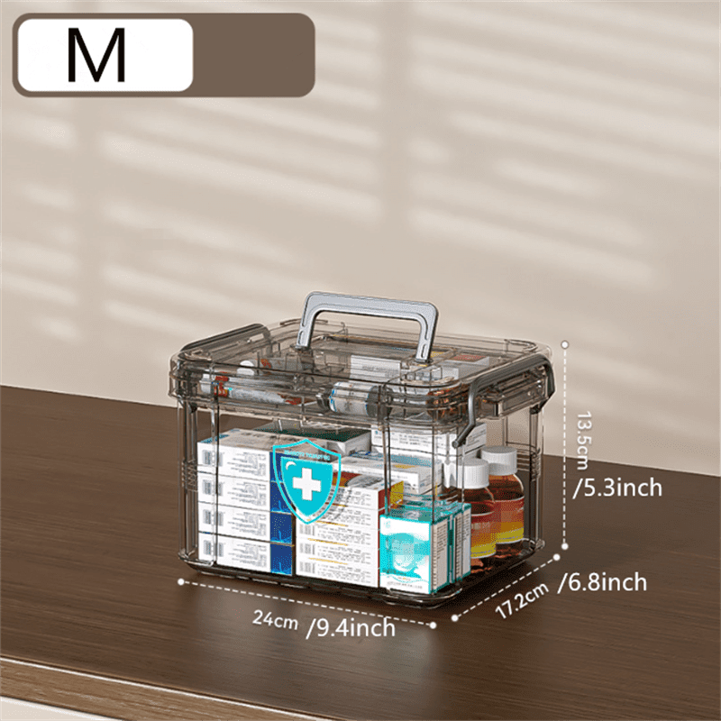 Multifunctional Plastic All-in-One Medicine Organizer - Transparent ...