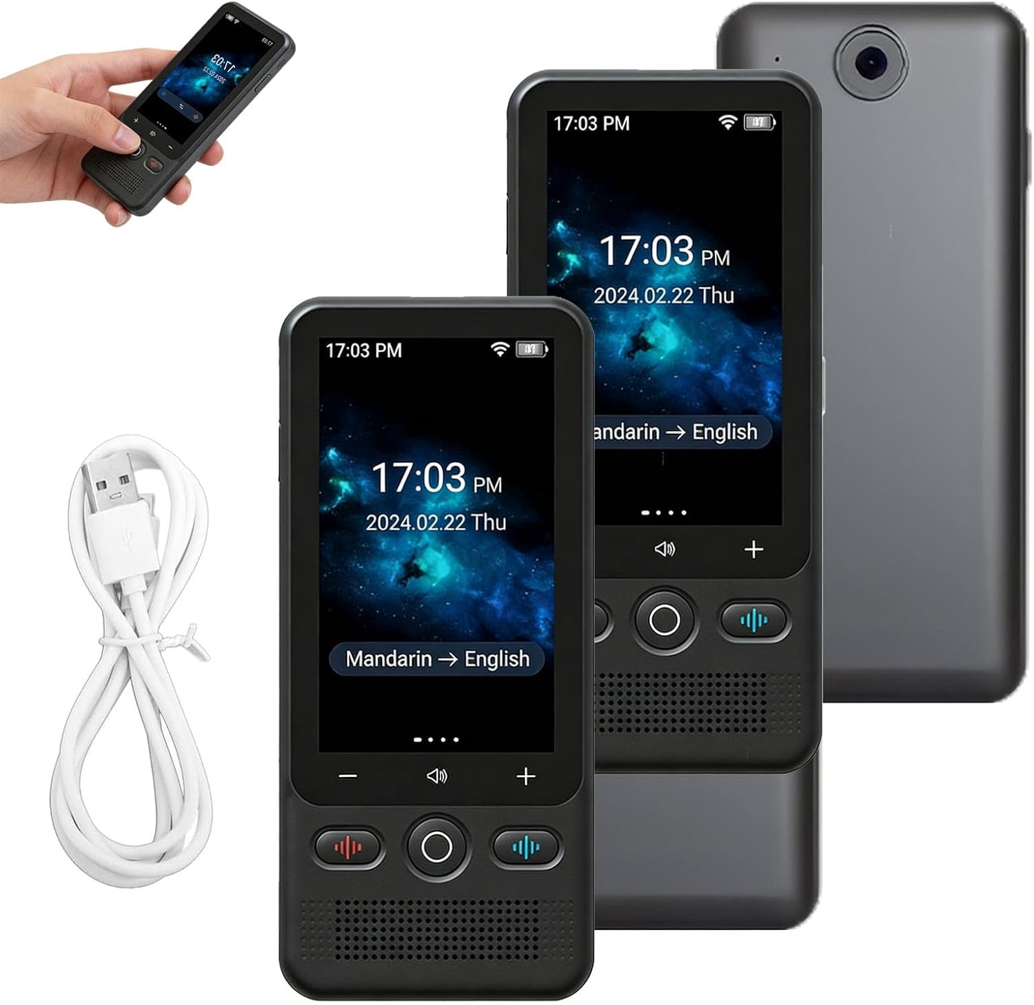 Multifunctional Portable Translator, Real-Time 2-Way Translation, 138 ...