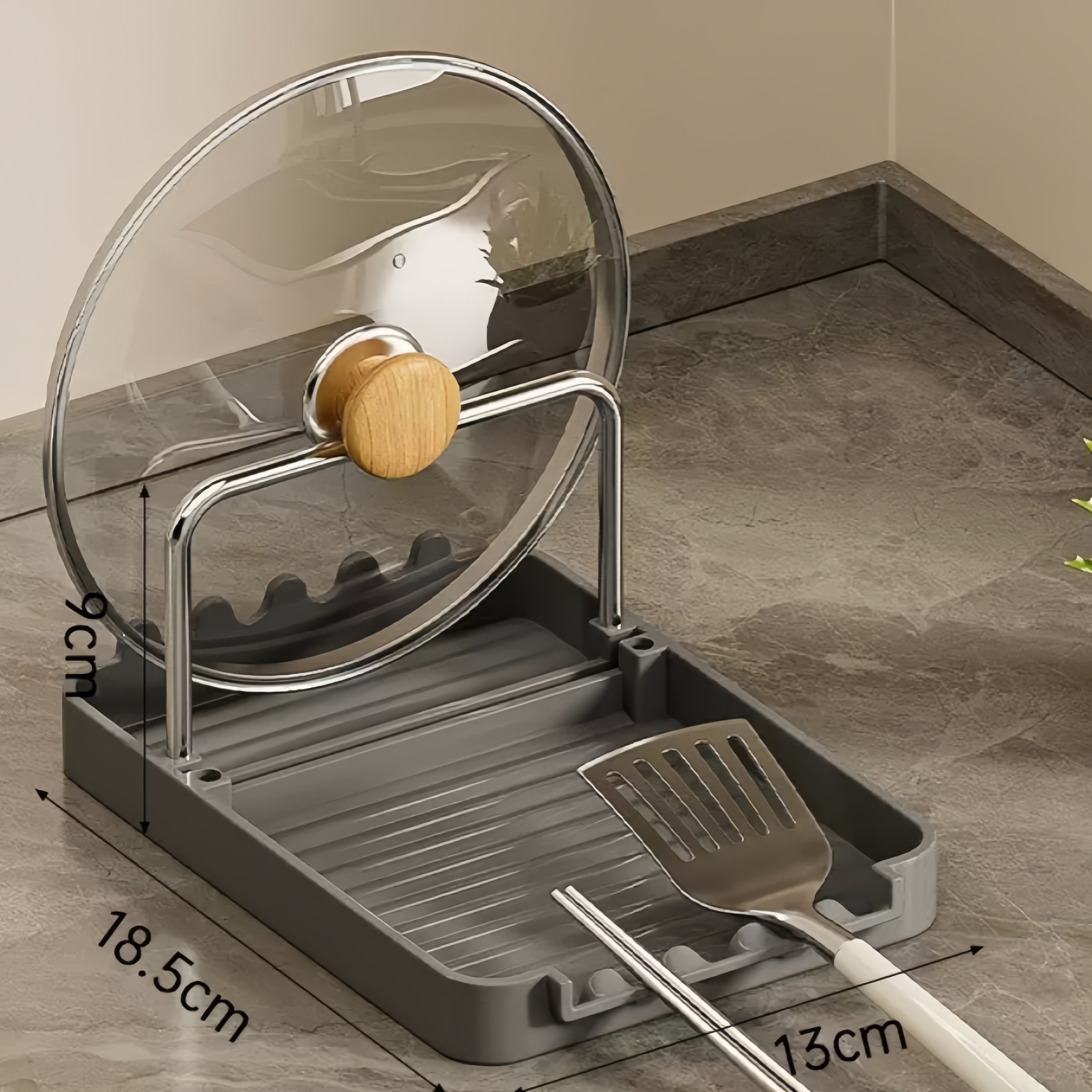 Multifunctional Pot Lid Organizer - Countertop Kitchen Utensil Holder ...