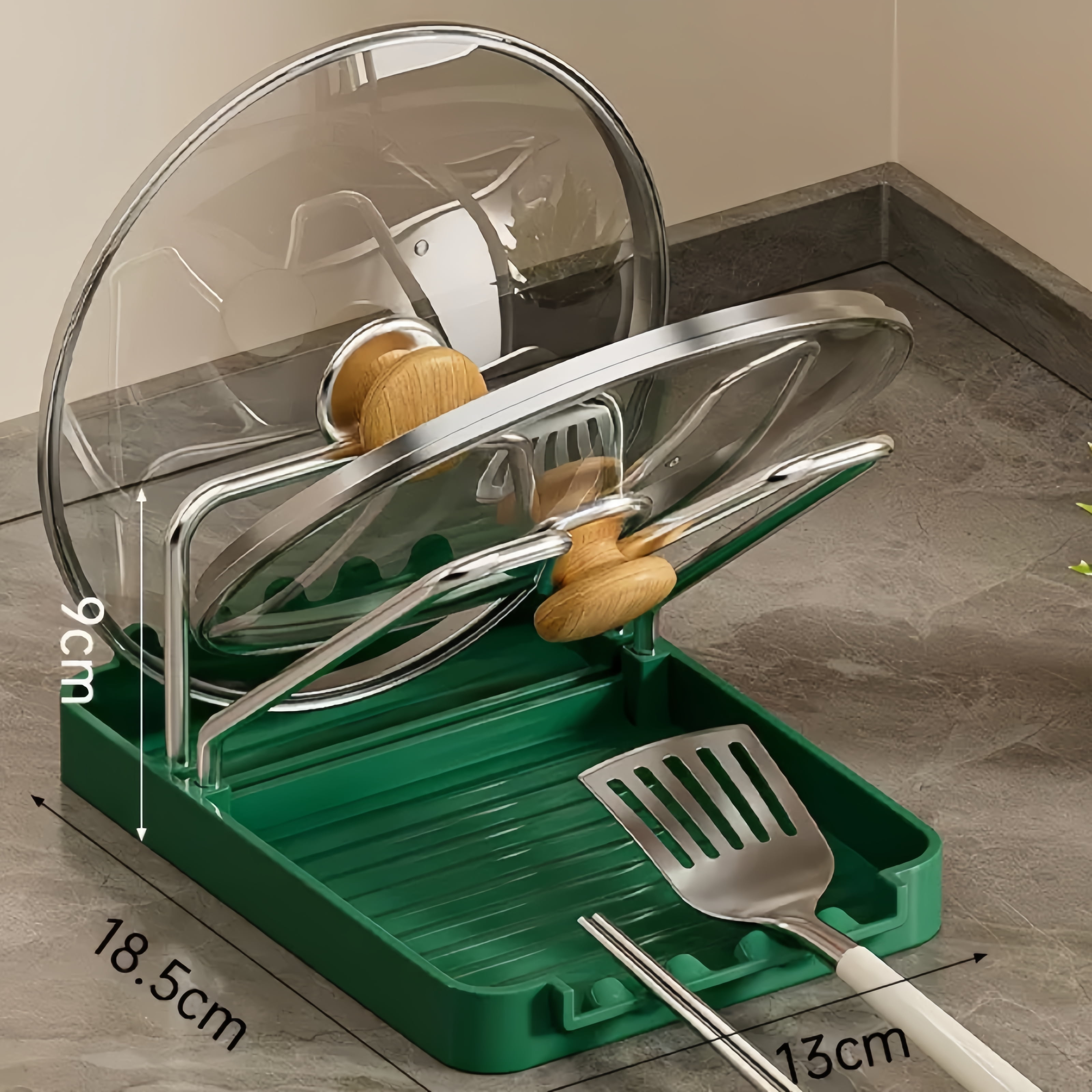 Multifunctional Pot Lid Organizer - Countertop Kitchen Utensil Holder ...