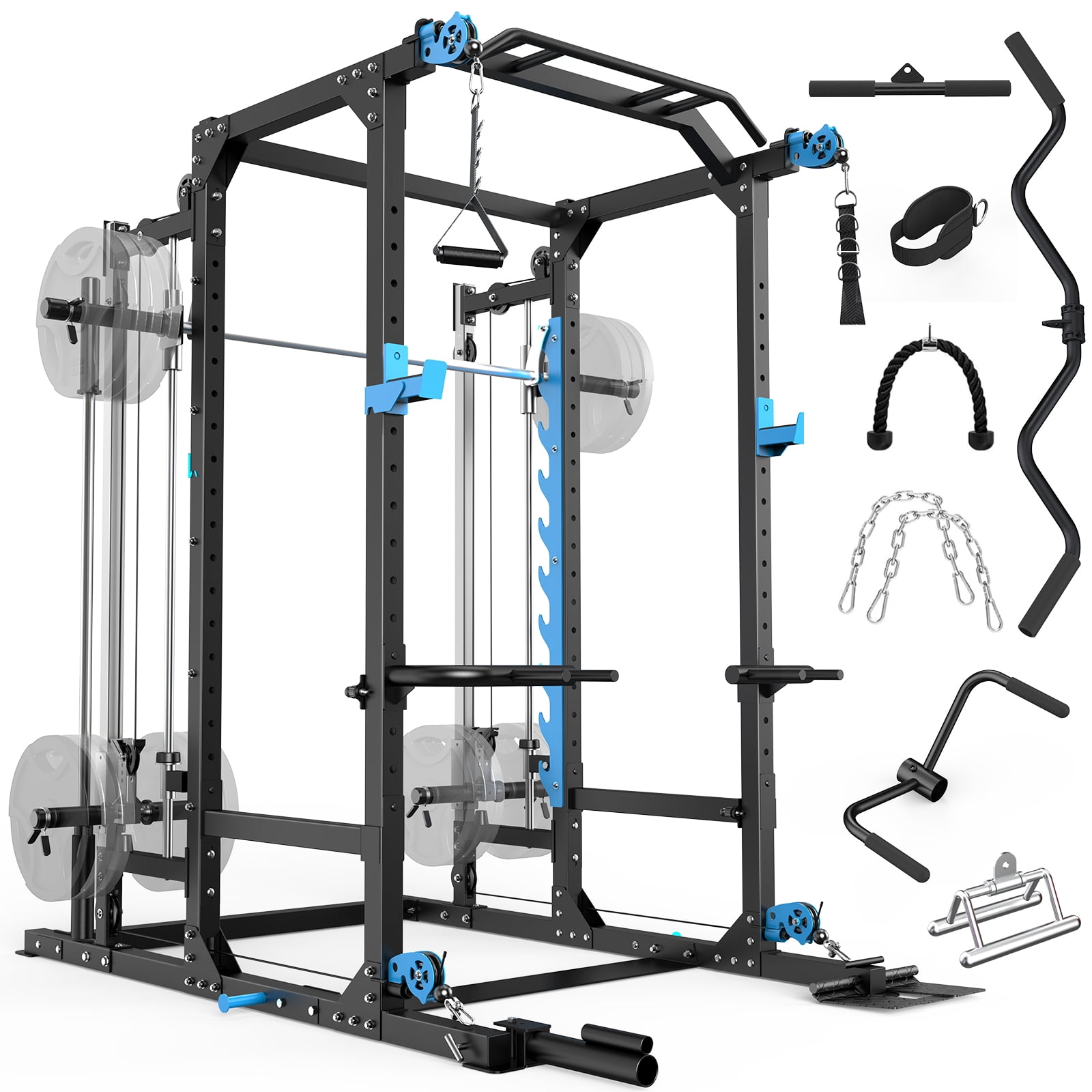 Multifunctional Power Cage Rack with Cable Crossover/Smith Machine ...