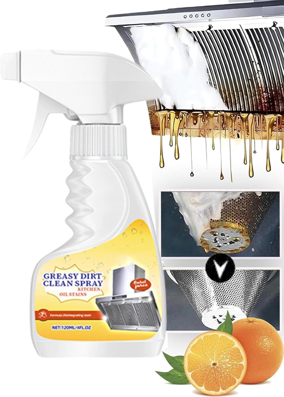 Multifunctional Powerful Kitchen Foam Cleaner,120ml,Greasy Dirt Clean ...