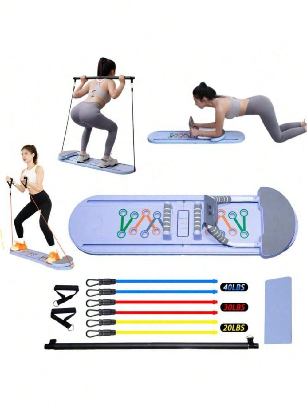 Multifunctional Push Up Board & Abs Training With Pilates Resistance ...