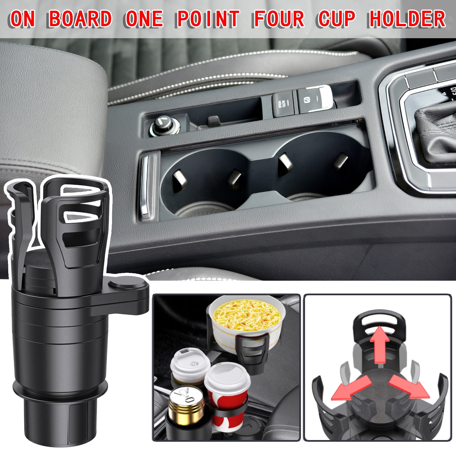 Multifunctional Retractable Rotating Car Cup Holder, Plastic Material ...