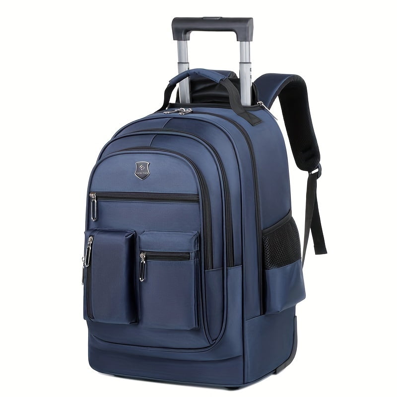 Large Capacity Oxford Cloth Rolling Backpack, Wheeled Travel Bag ...