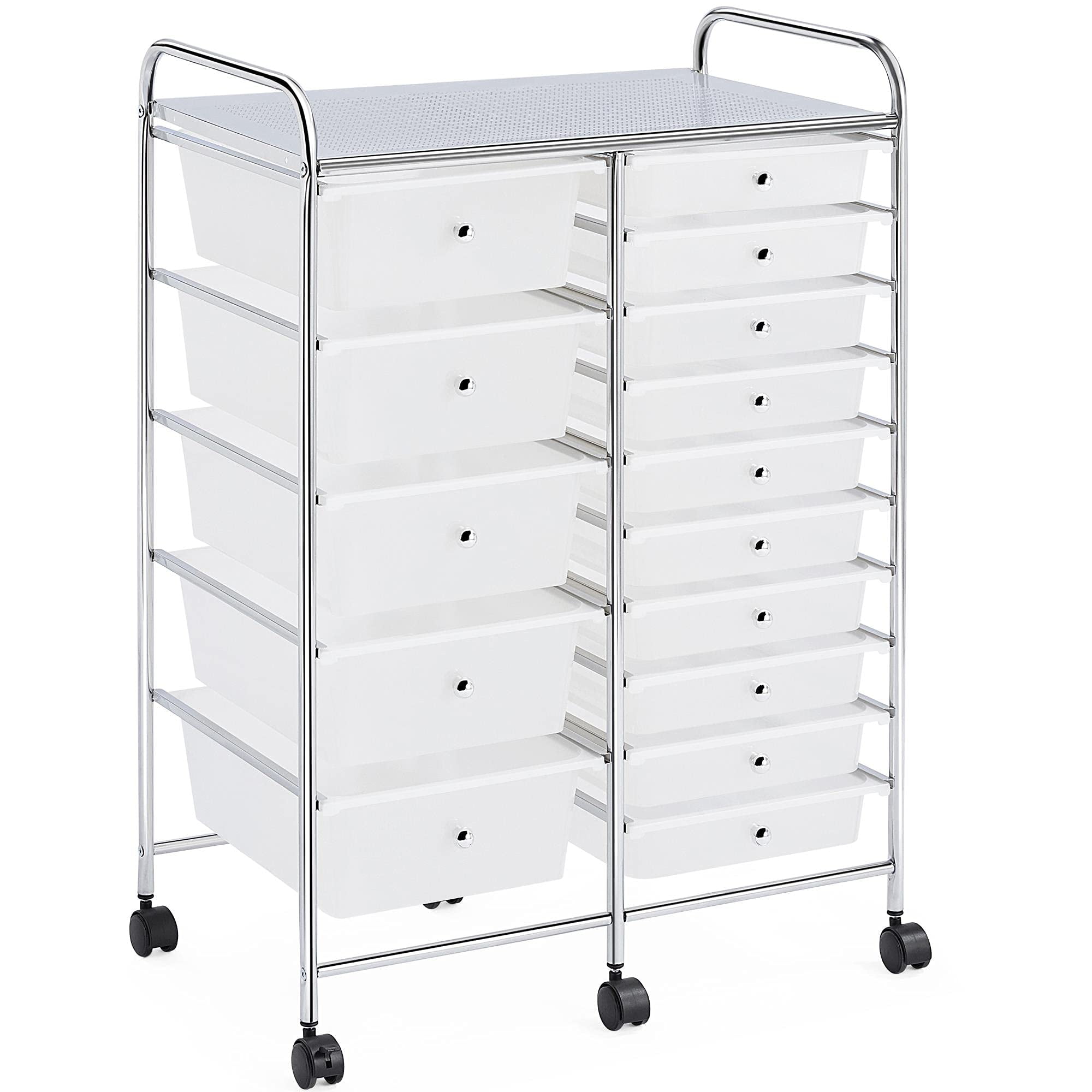 Multifunctional Rolling Storage Cart 15 Drawers Mobile Bin for Kitchen ...