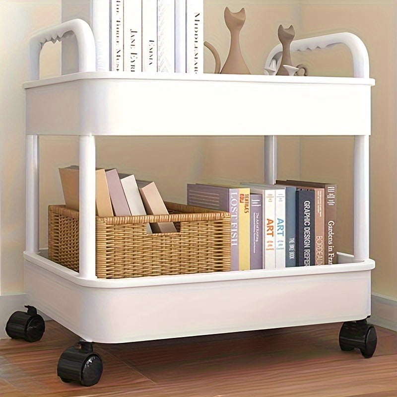 Multifunctional Rolling Storage Cart with Heavy-Duty Plastic Frame & 4 ...
