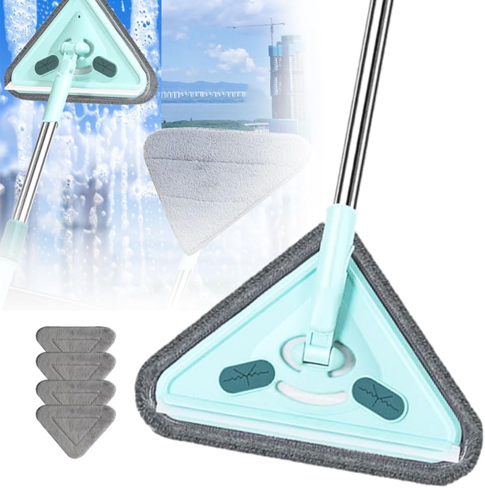 Multifunctional Rotatable Triangle Mop with 1.5M Long Handle and Pad ...
