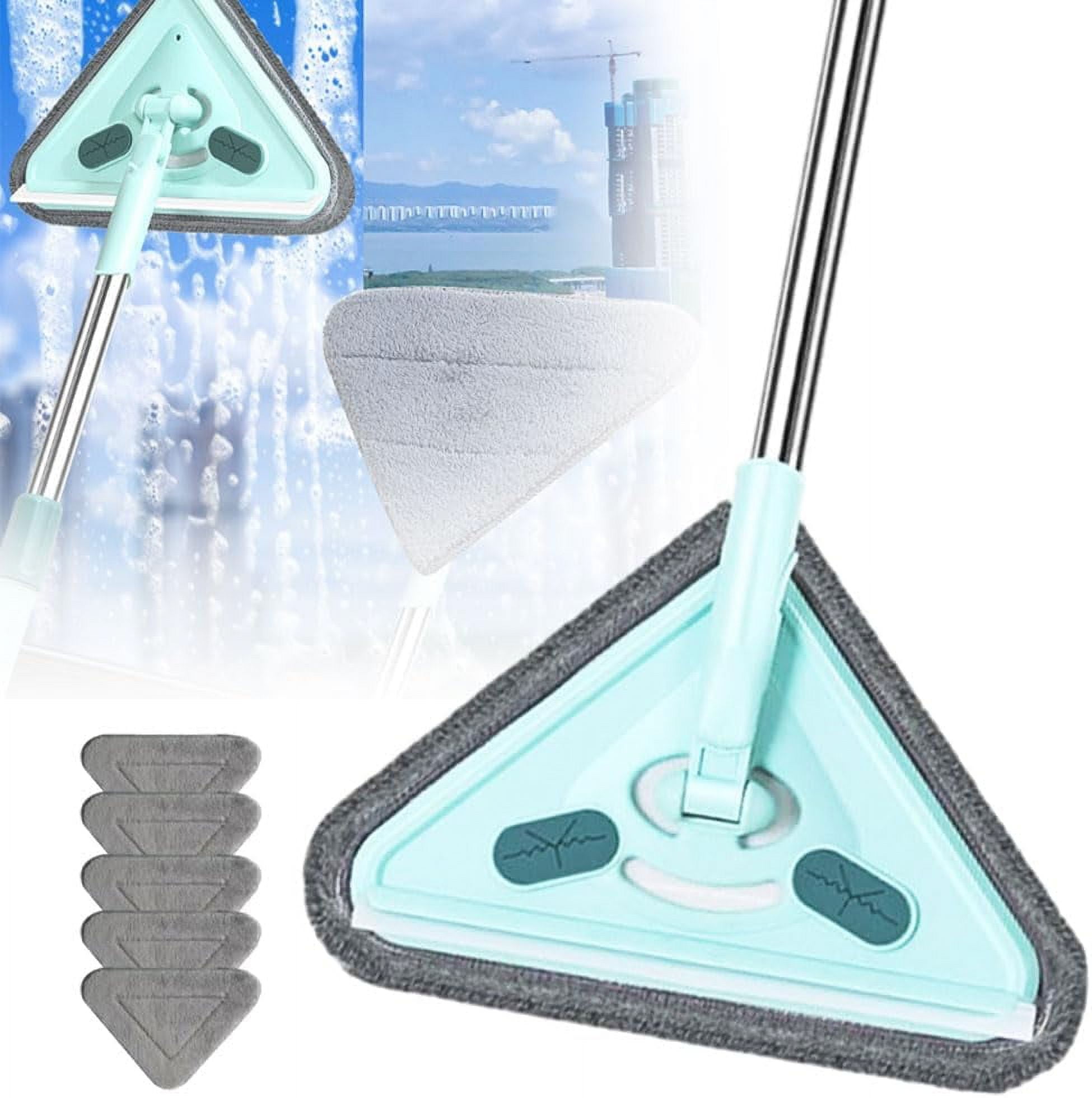 Multifunctional Rotatable Triangle Mop with 1.5M Long Handle and Pad ...