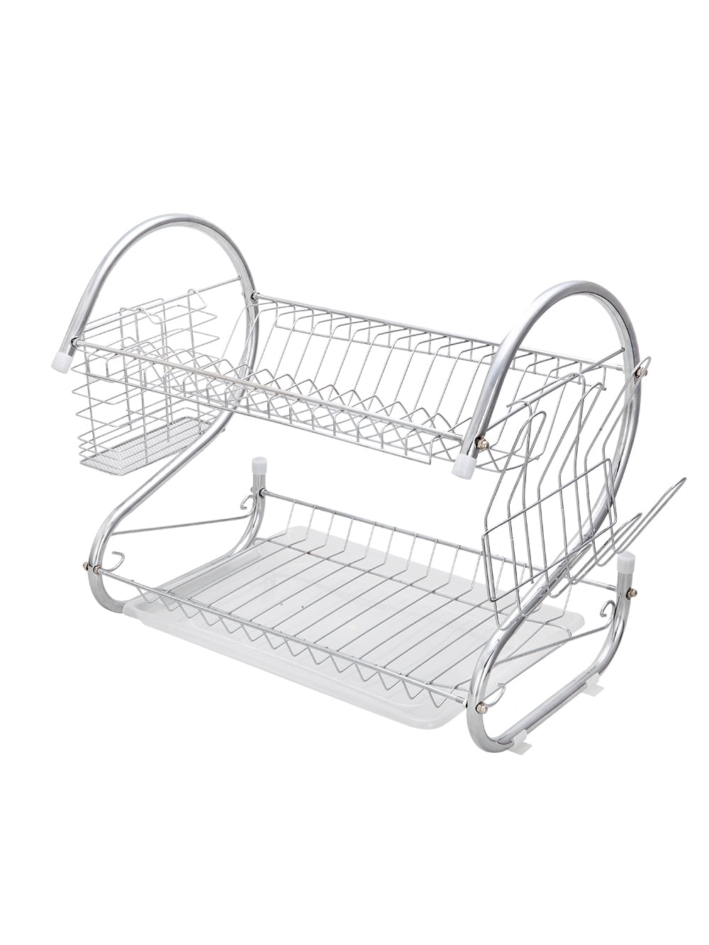 Multifunctional S-shaped Dual Layers Dish Drain Rack,Bowls Plate ...