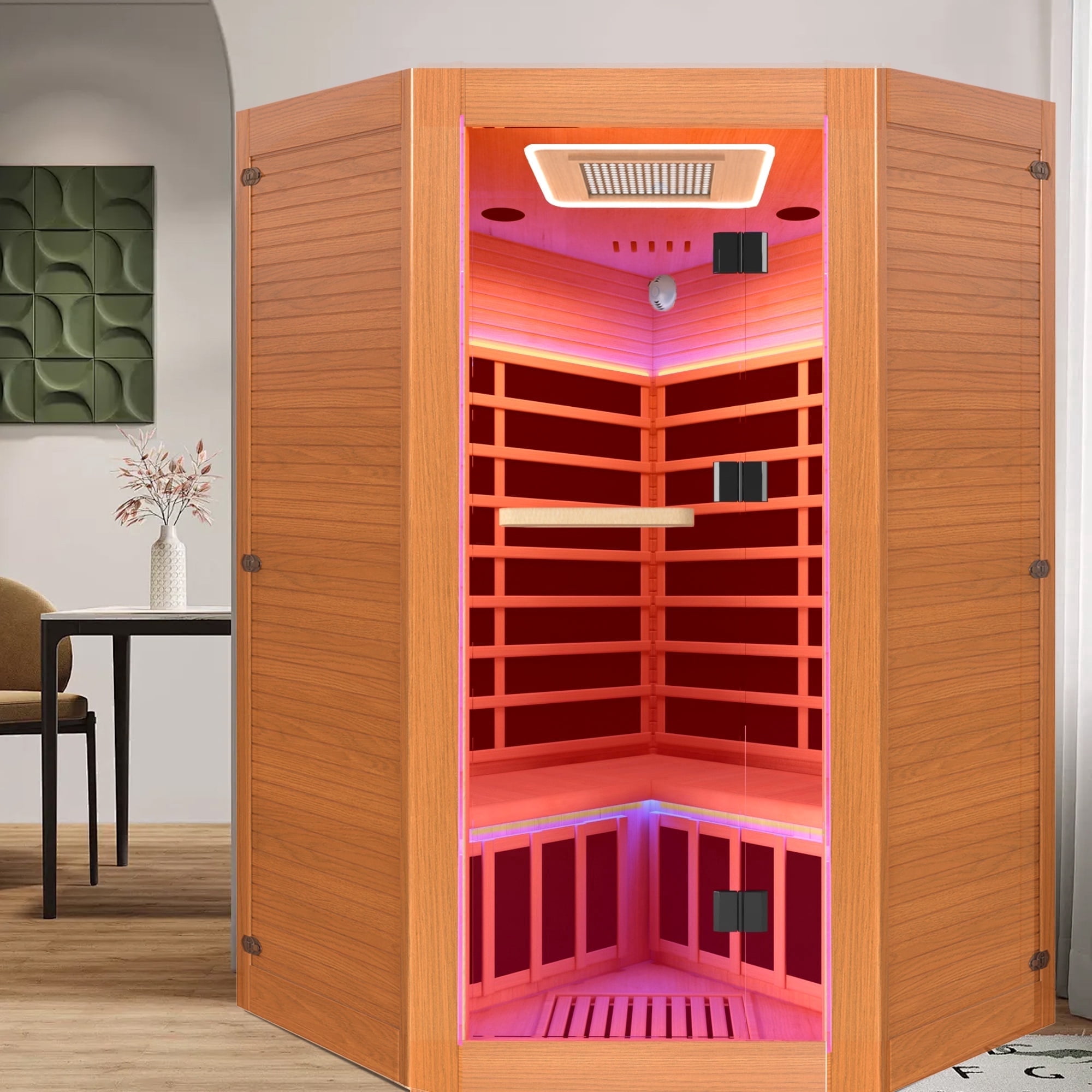 Multifunctional 2-3 Person Infrared Sauna for Home, 2180W Indoor Sauna ...