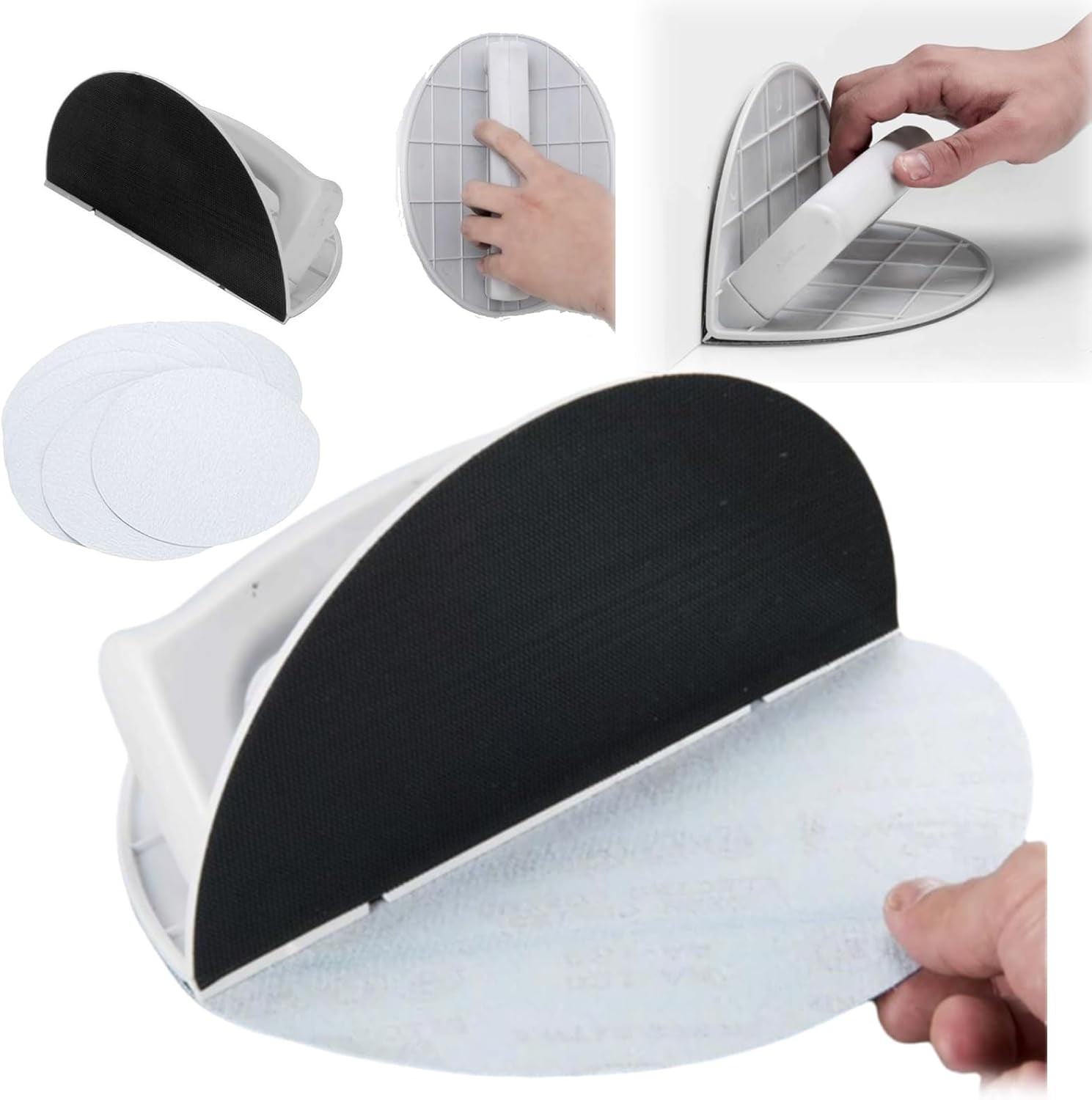 Multifunctional Semi-Circular Angle Sander Tool, Self-Adhesive Handheld ...