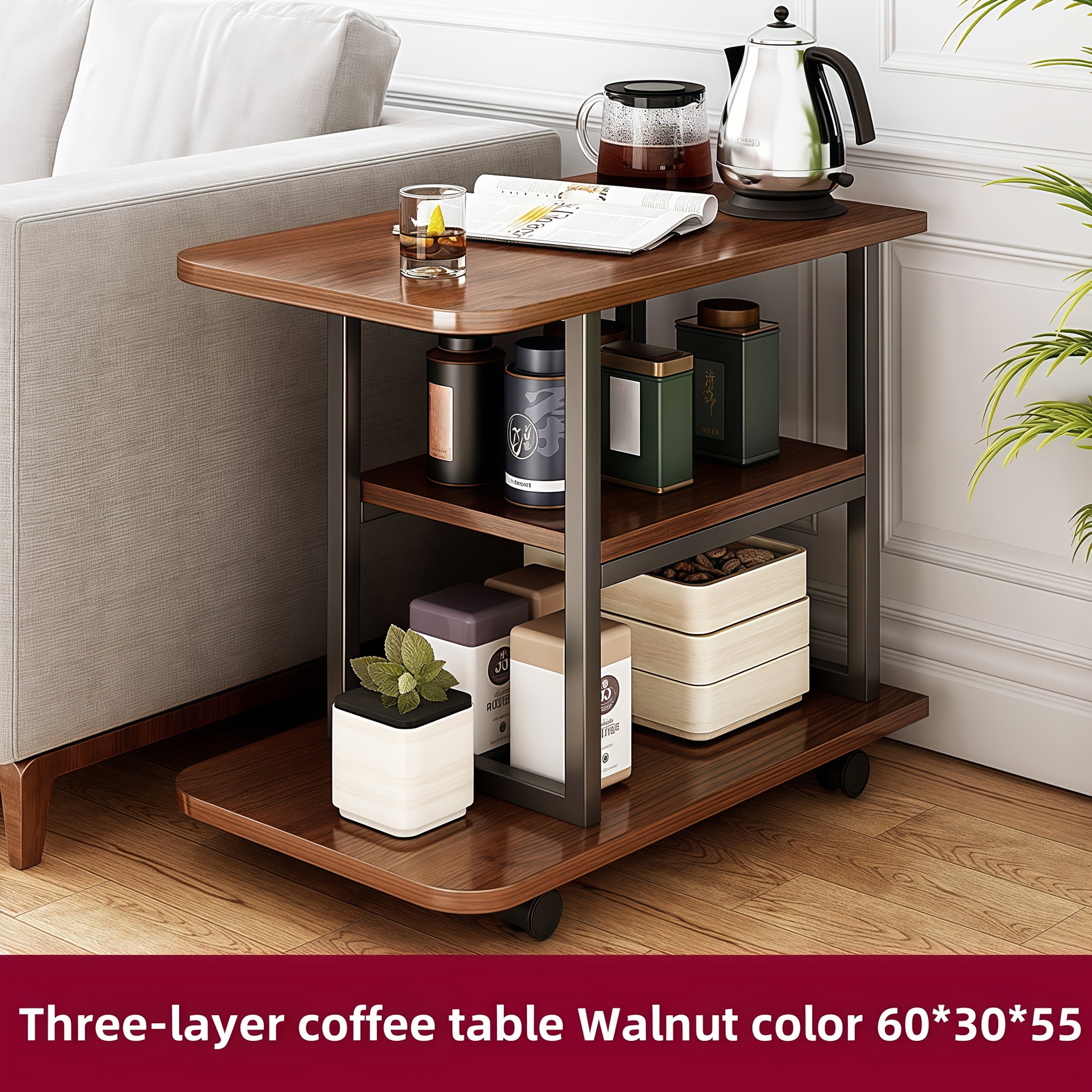 [Multifunctional Side Table] Multifunctional 360° Universal Pulley ...