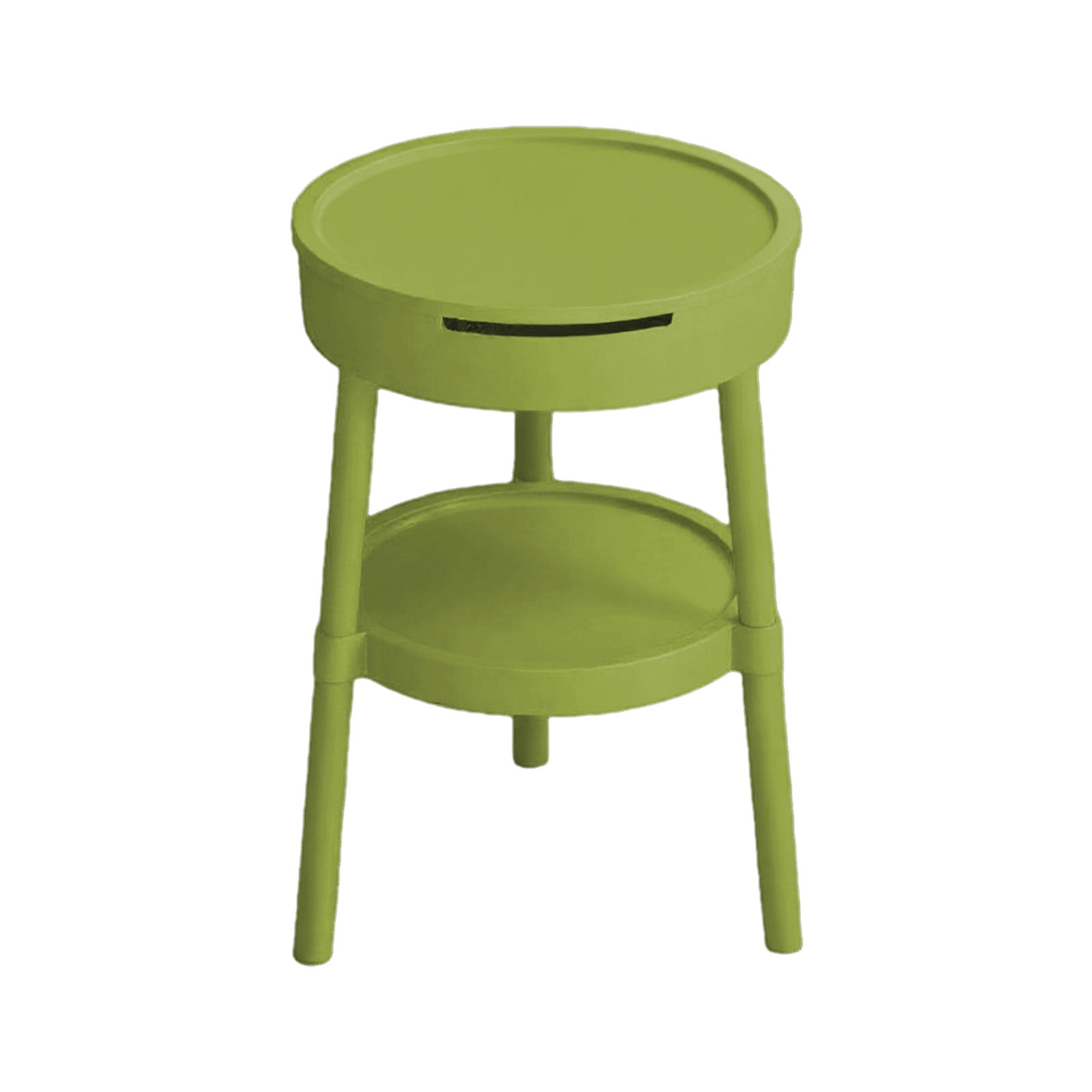 Round Multifunctional End Table, 2-Tier Side Table with Drawer Storage ...
