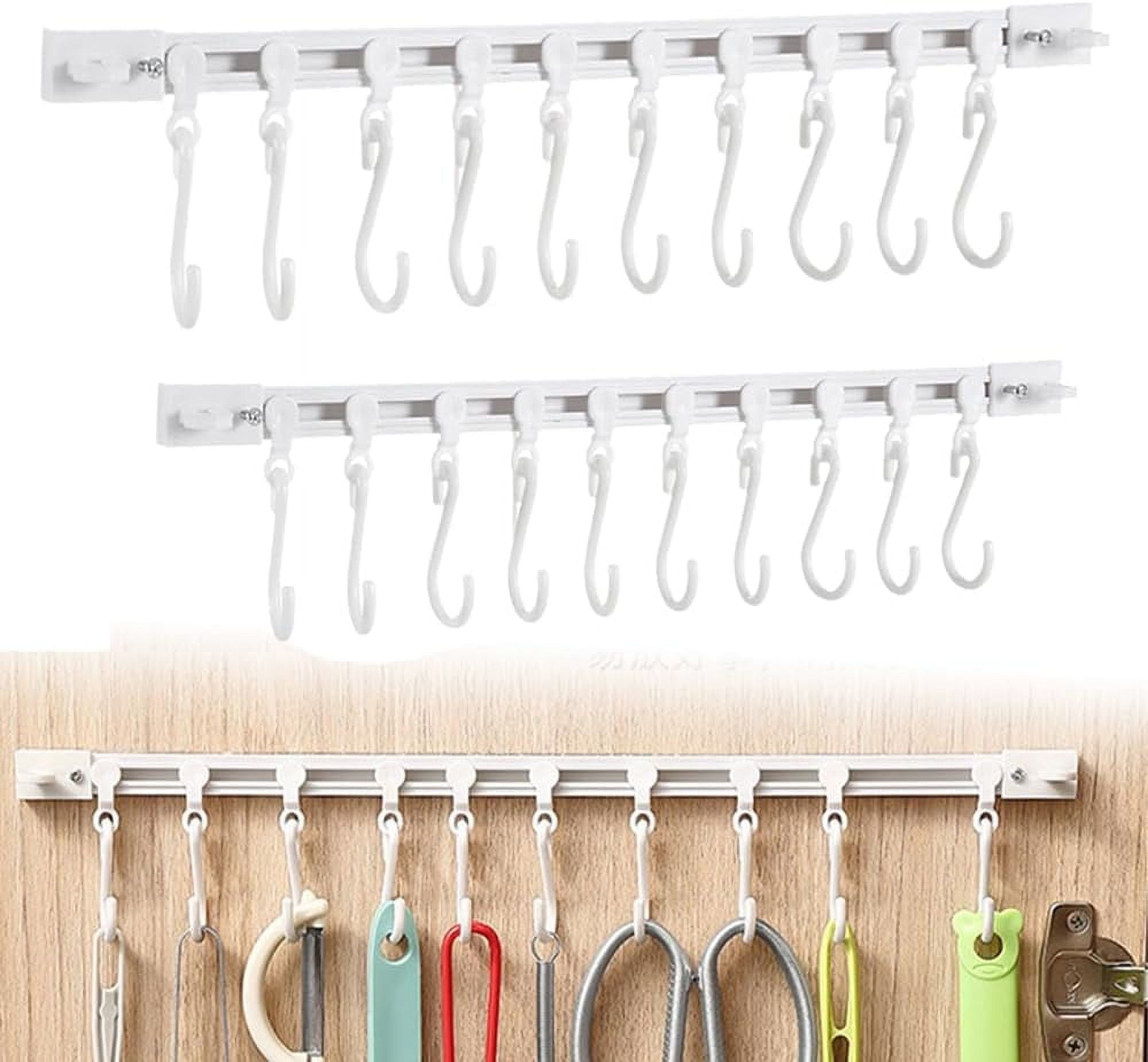 Multifunctional Slide Rail Hook,Kitchen Utensil Hanging Rack Wall ...
