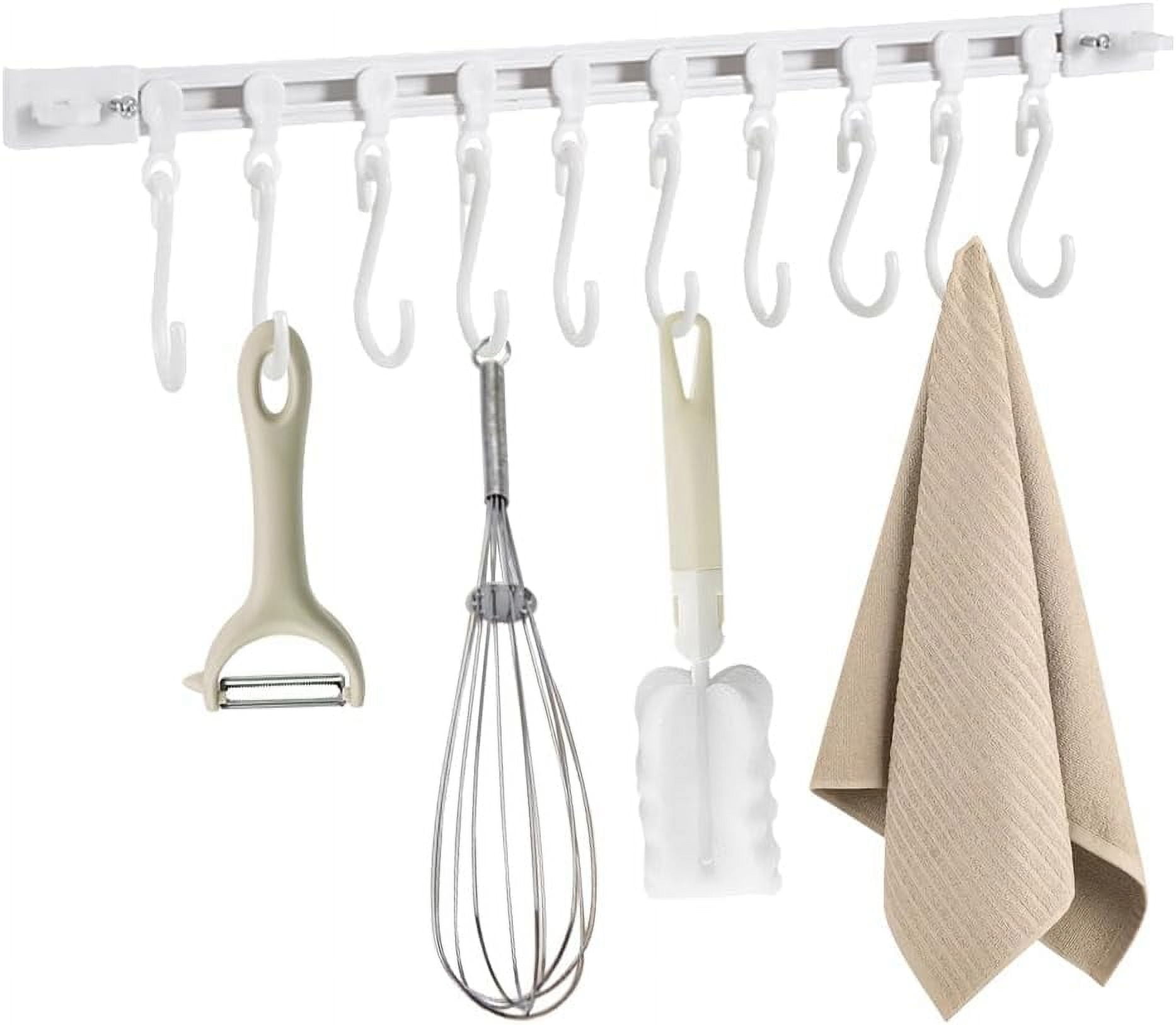 Multifunctional Slide Rail Hook,Kitchen Utensil Hanging Rack Wall ...